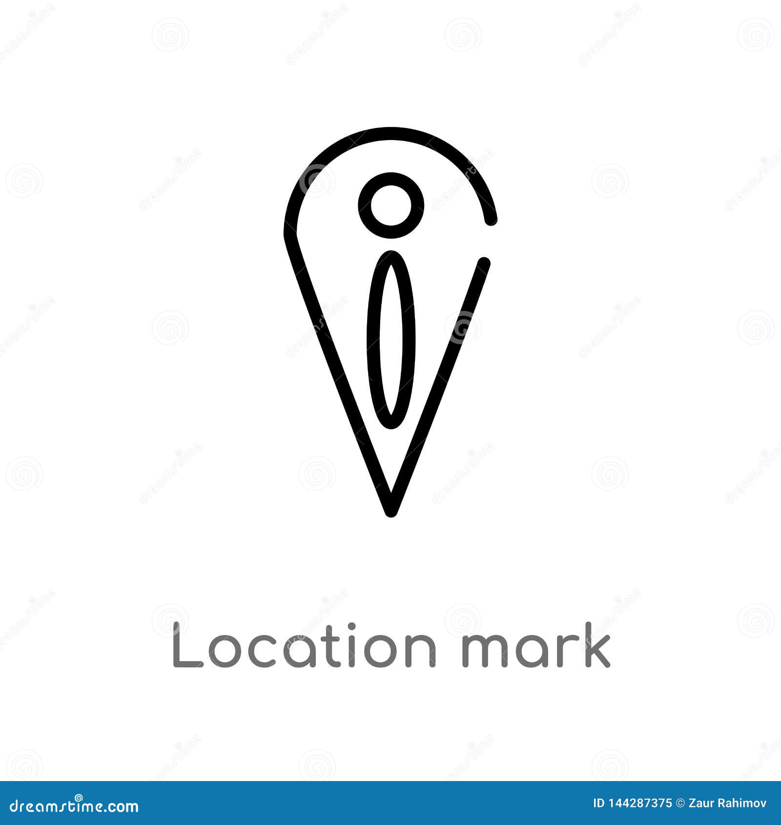 Outline Location Mark Vector Icon. Isolated Black Simple Line Element ...