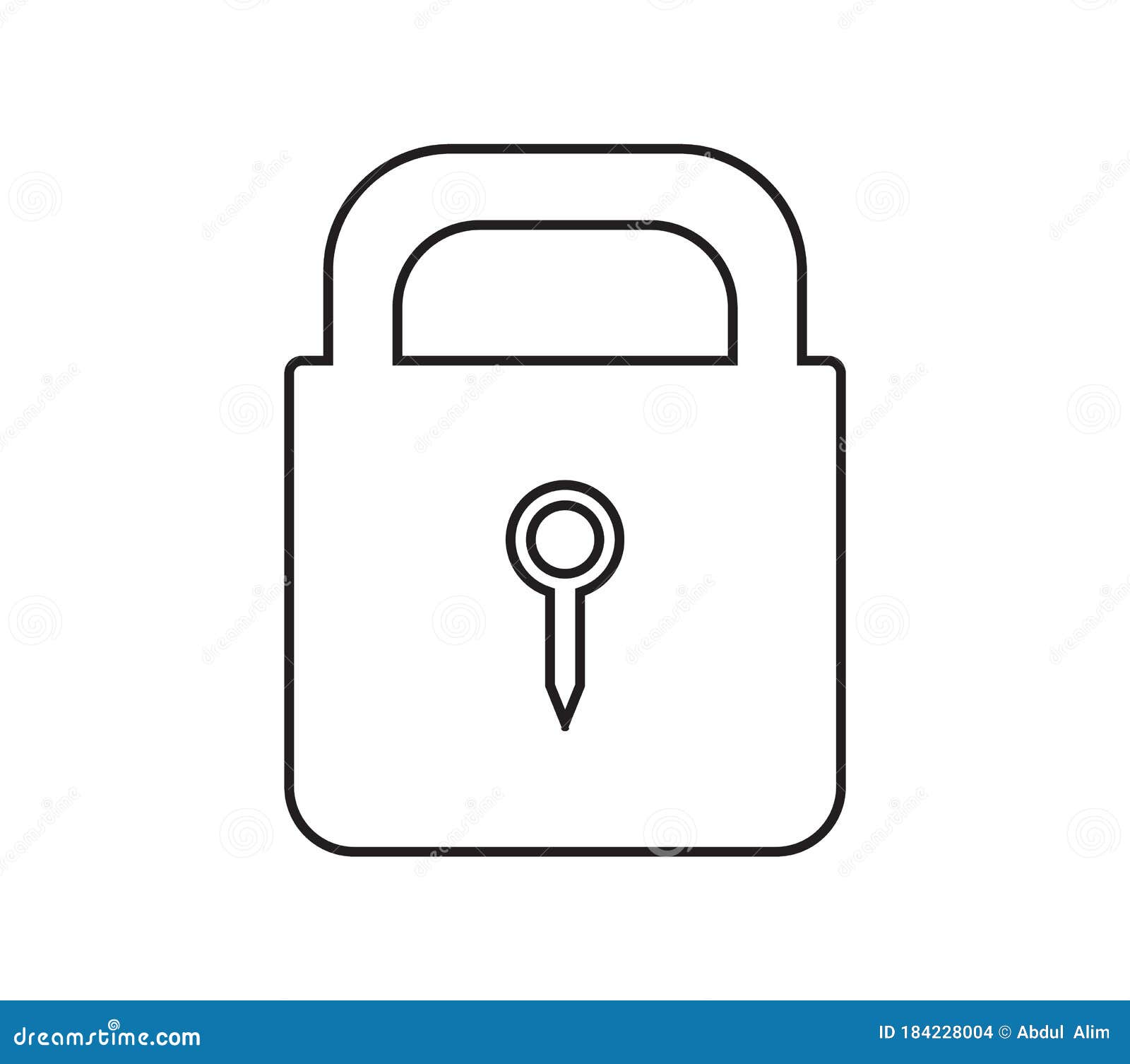 Outline Lock Icon Vector with White Background Stock Vector ...