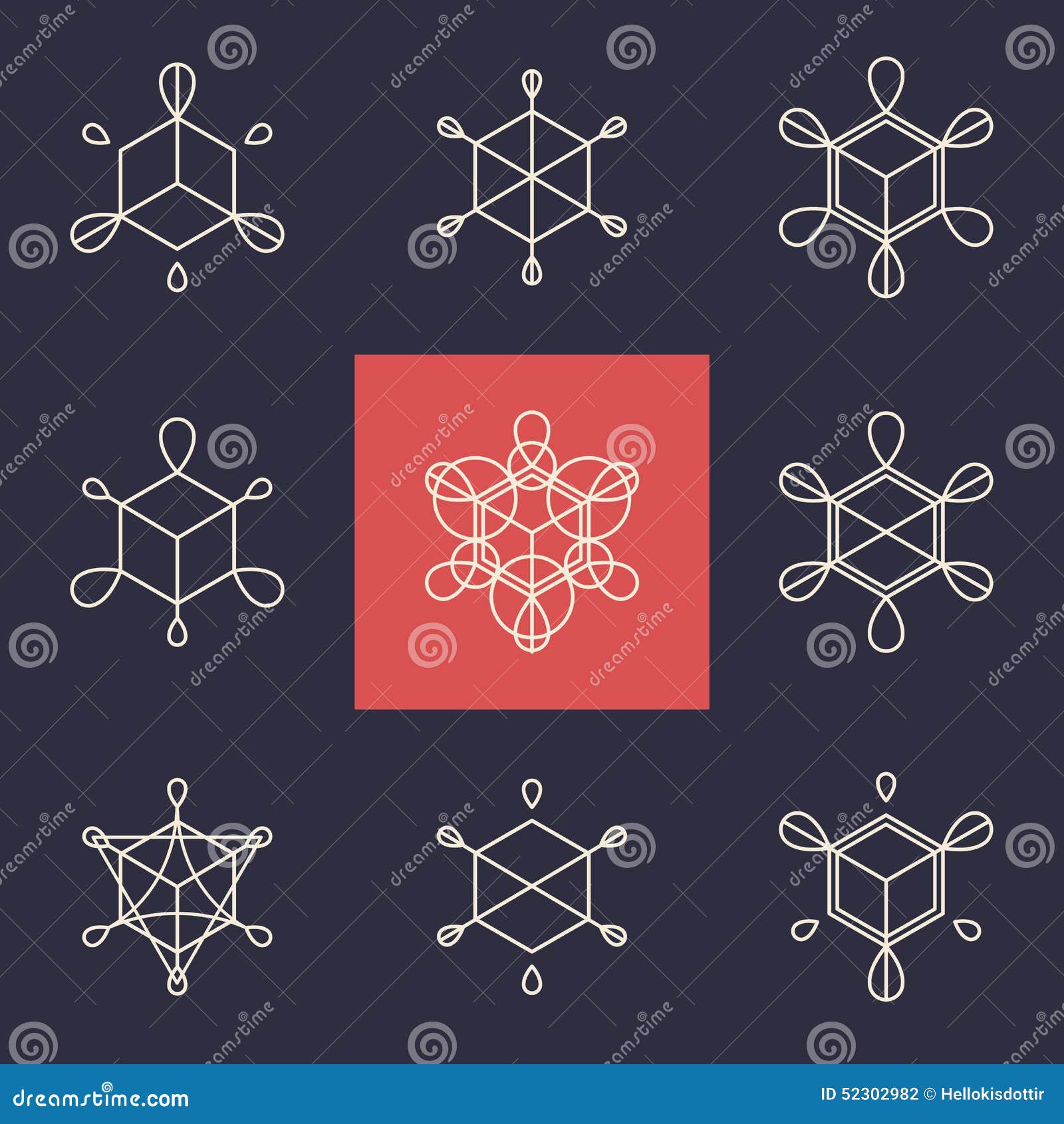 Outline logo templates set stock vector. Illustration of elegant - 52302982