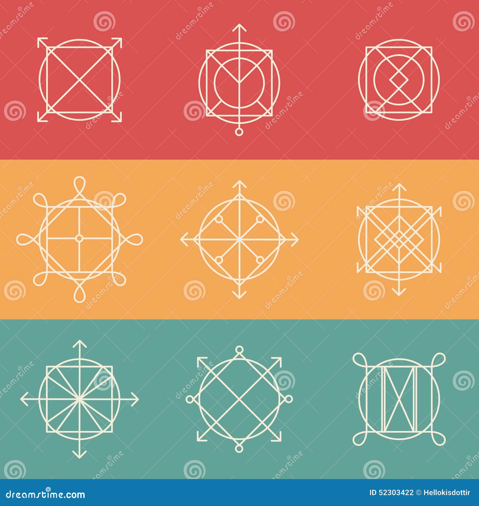 Outline logo templates set stock vector. Illustration of decorative ...