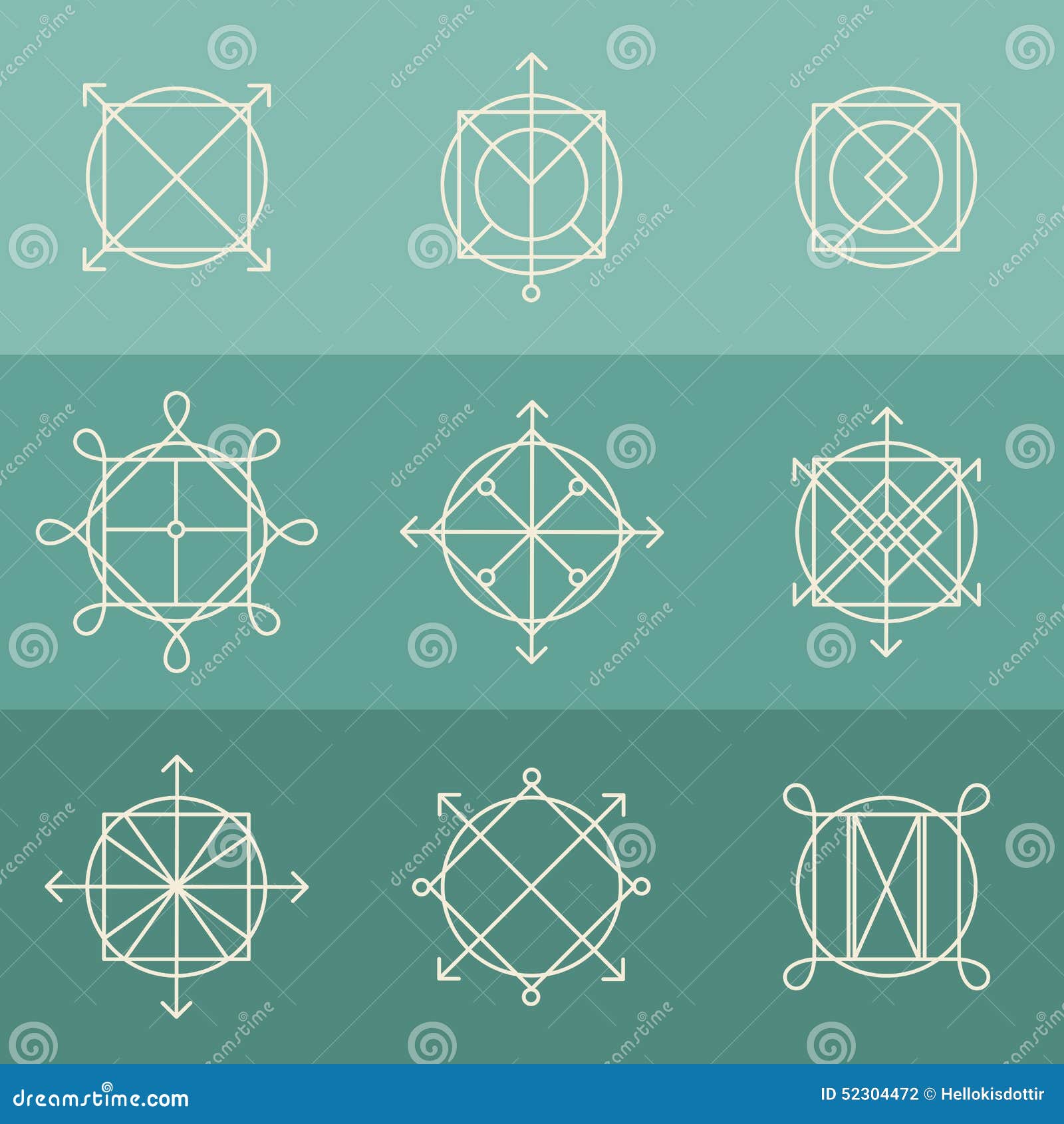 Outline logo templates set stock vector. Illustration of minimal - 52304472