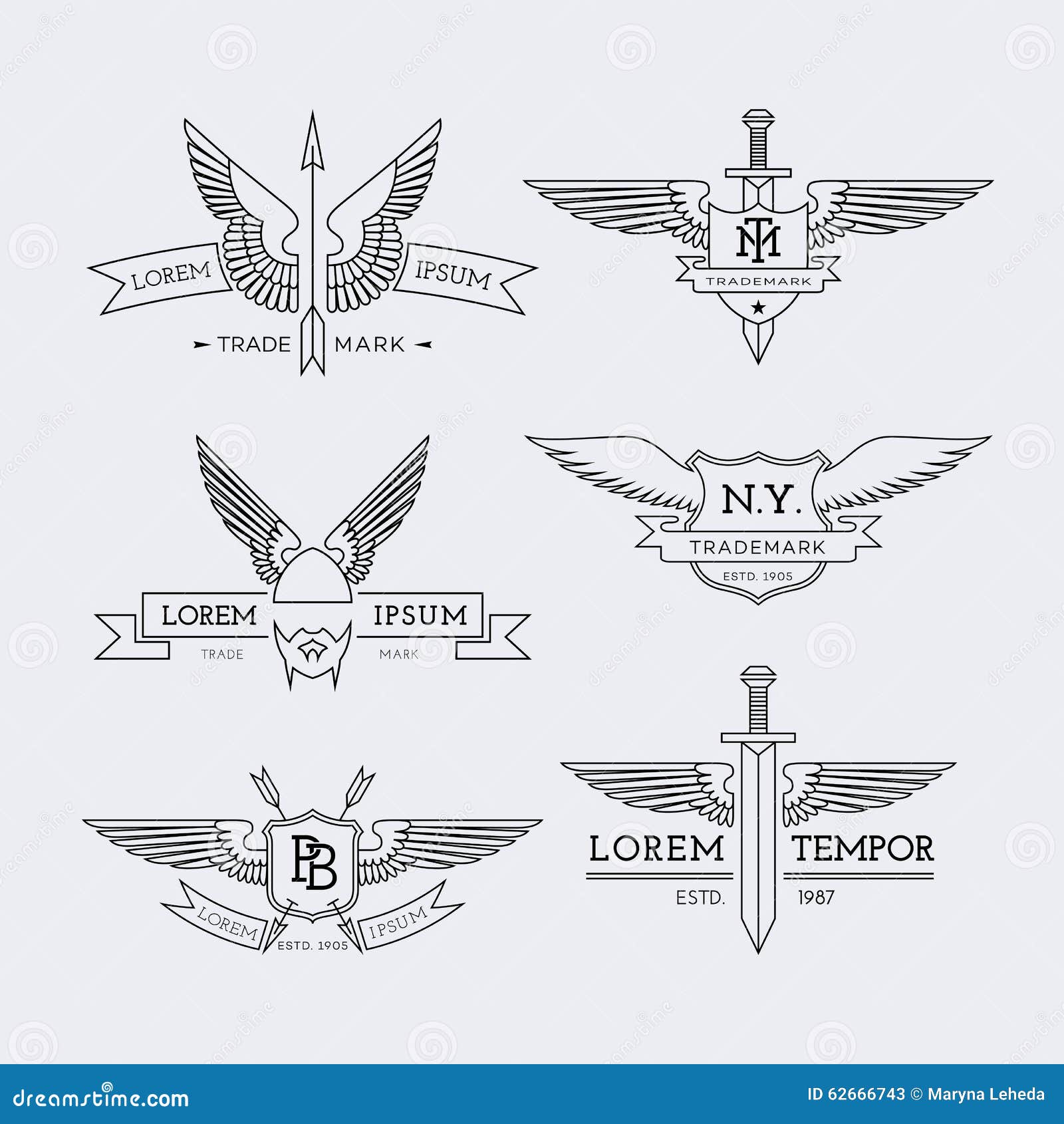 Outline Logos Set Vector Illustration | CartoonDealer.com #62666738