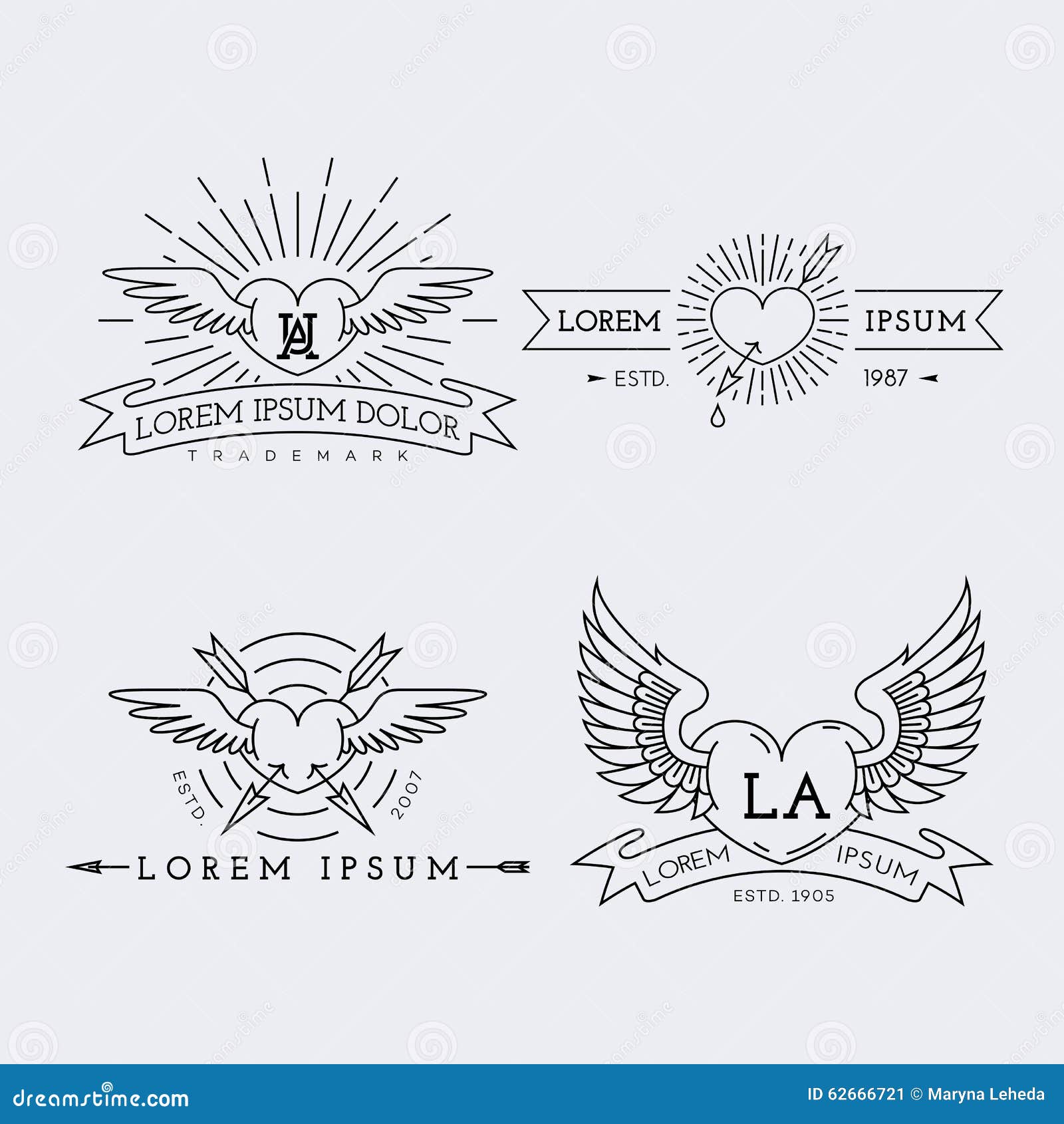 Outline Logos Set Vector Illustration | CartoonDealer.com #62666738