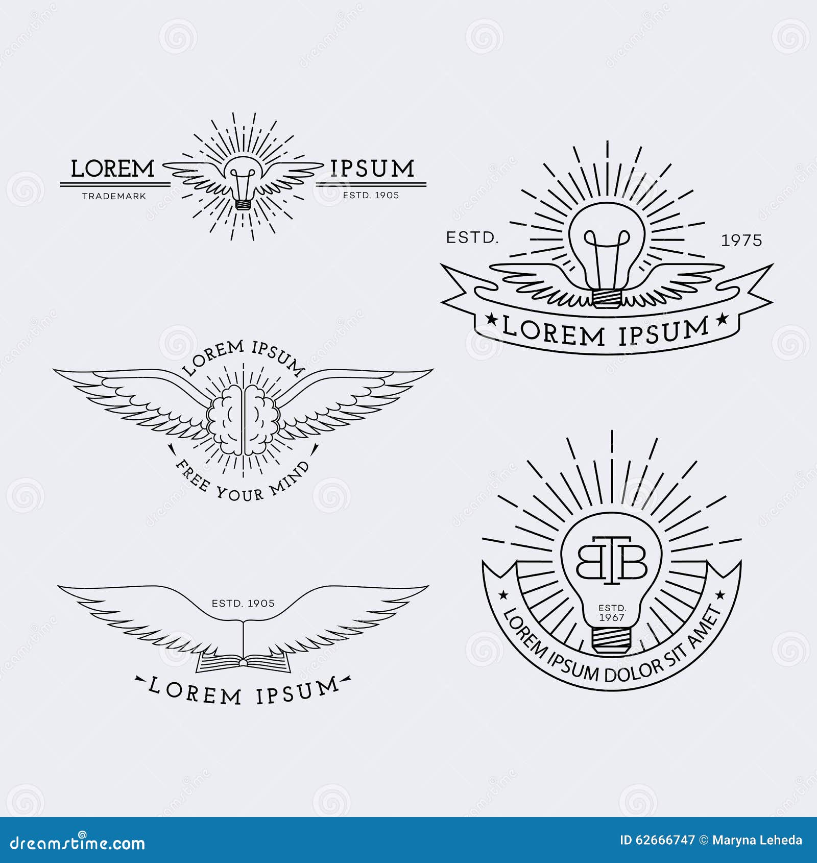 Outline Logos Set Vector Illustration | CartoonDealer.com #62666738