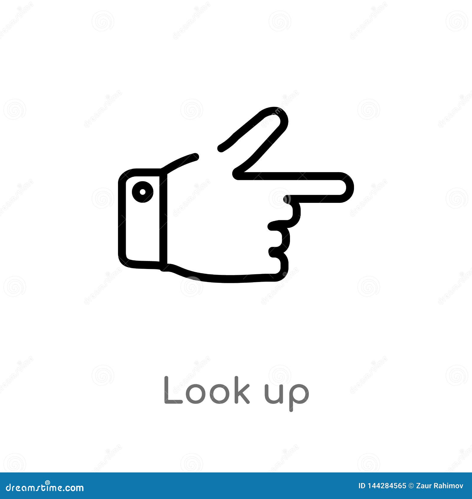 Outline Look Up Vector Icon. Isolated Black Simple Line Element ...