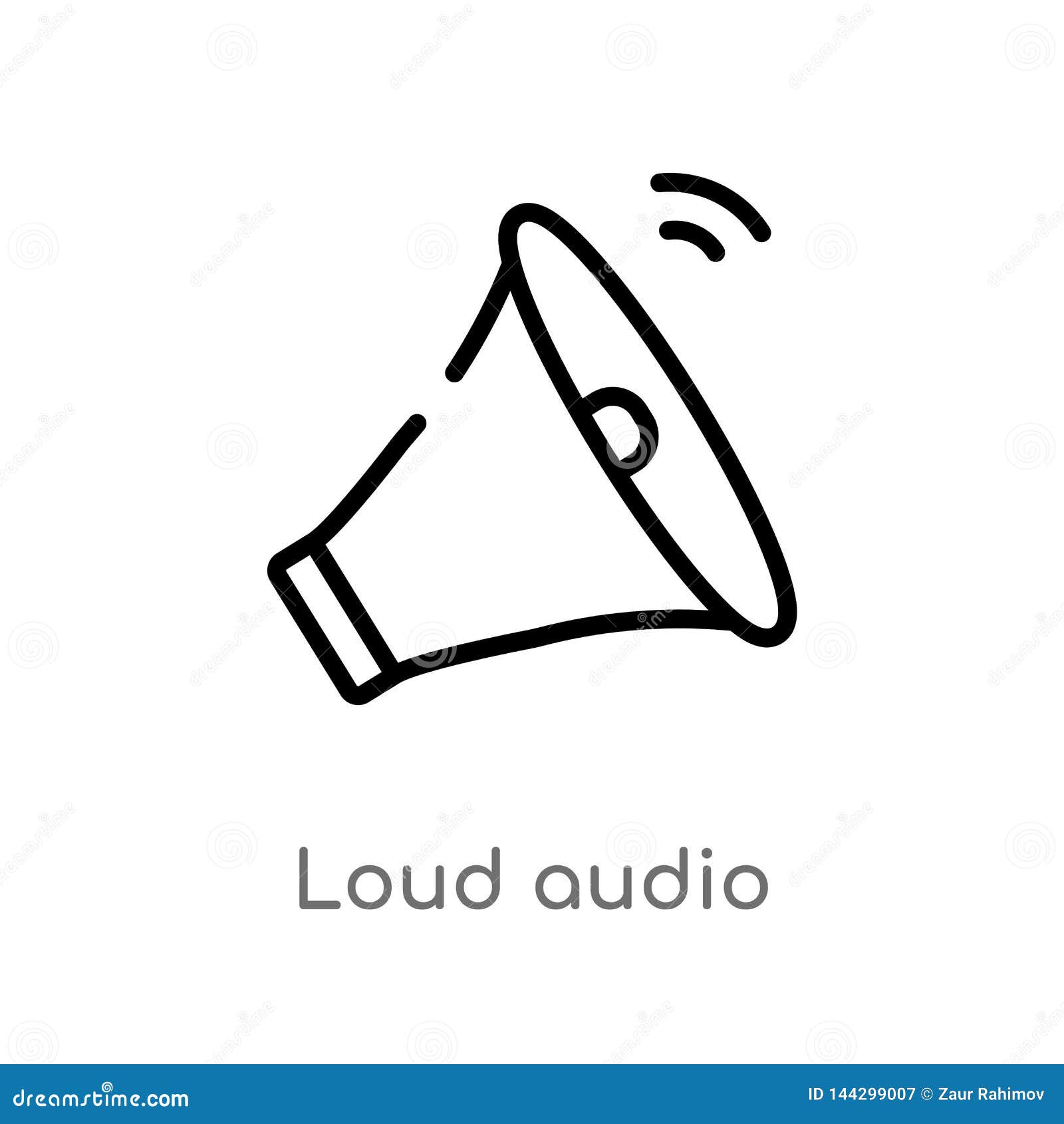 Outline Loud Audio Vector Icon. Isolated Black Simple Line Element ...