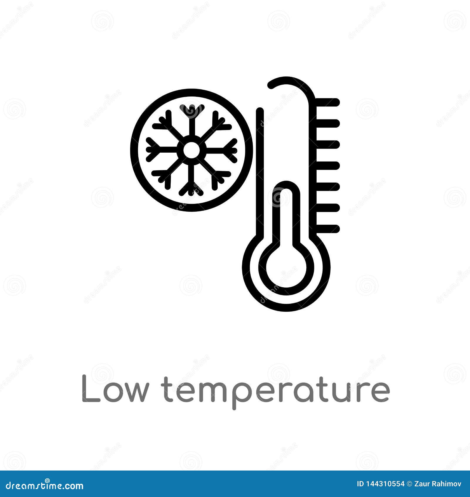 Outline Low Temperature Vector Icon. Isolated Black Simple Line Element ...