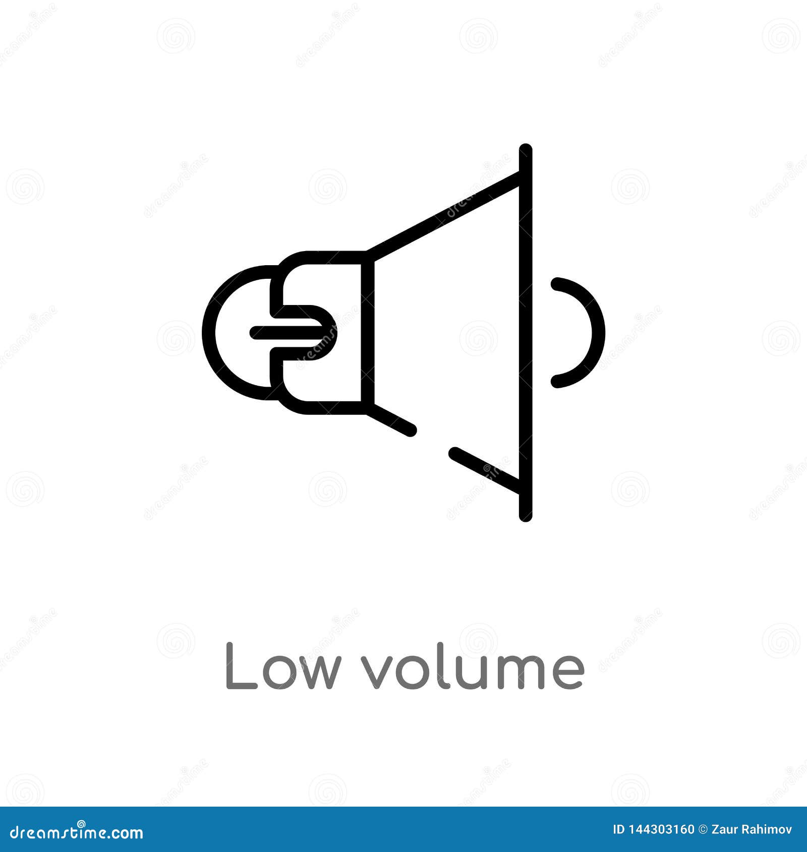 Outline Low Volume Vector Icon. Isolated Black Simple Line Element ...
