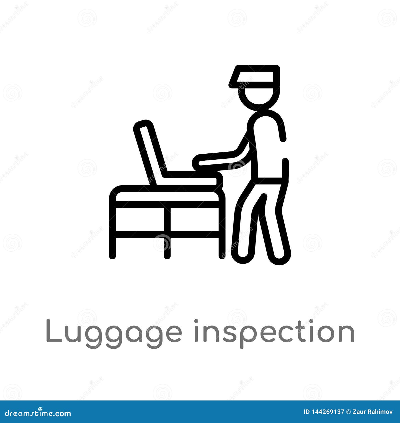 Outline Luggage Inspection Vector Icon. Isolated Black Simple Line ... Outline Luggage Inspection Vector Icon. Isolated Black Simple Line ...