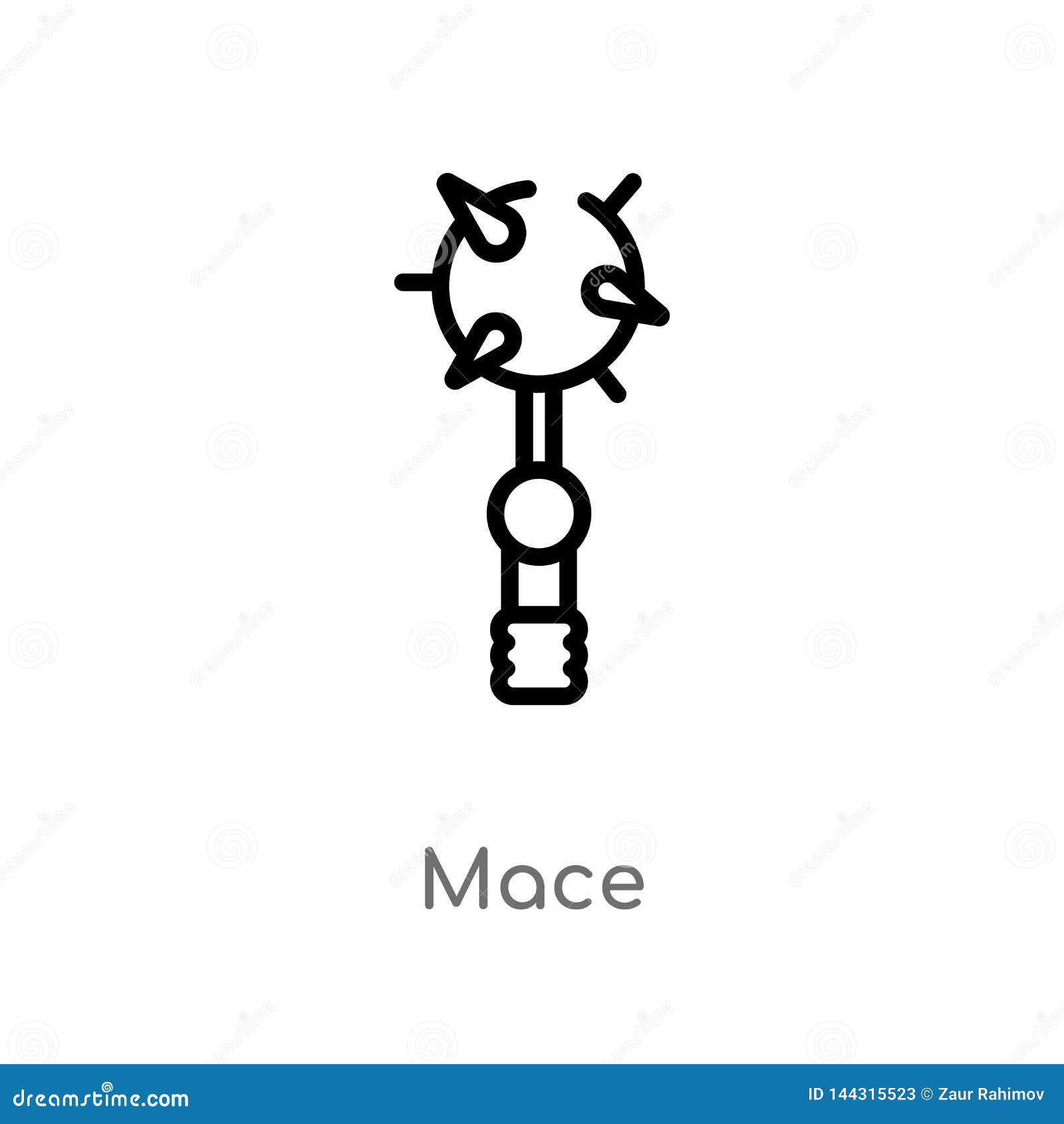 Mace Vector Icon In 6 Different Modern Styles. Black, Two Colored Mace ...