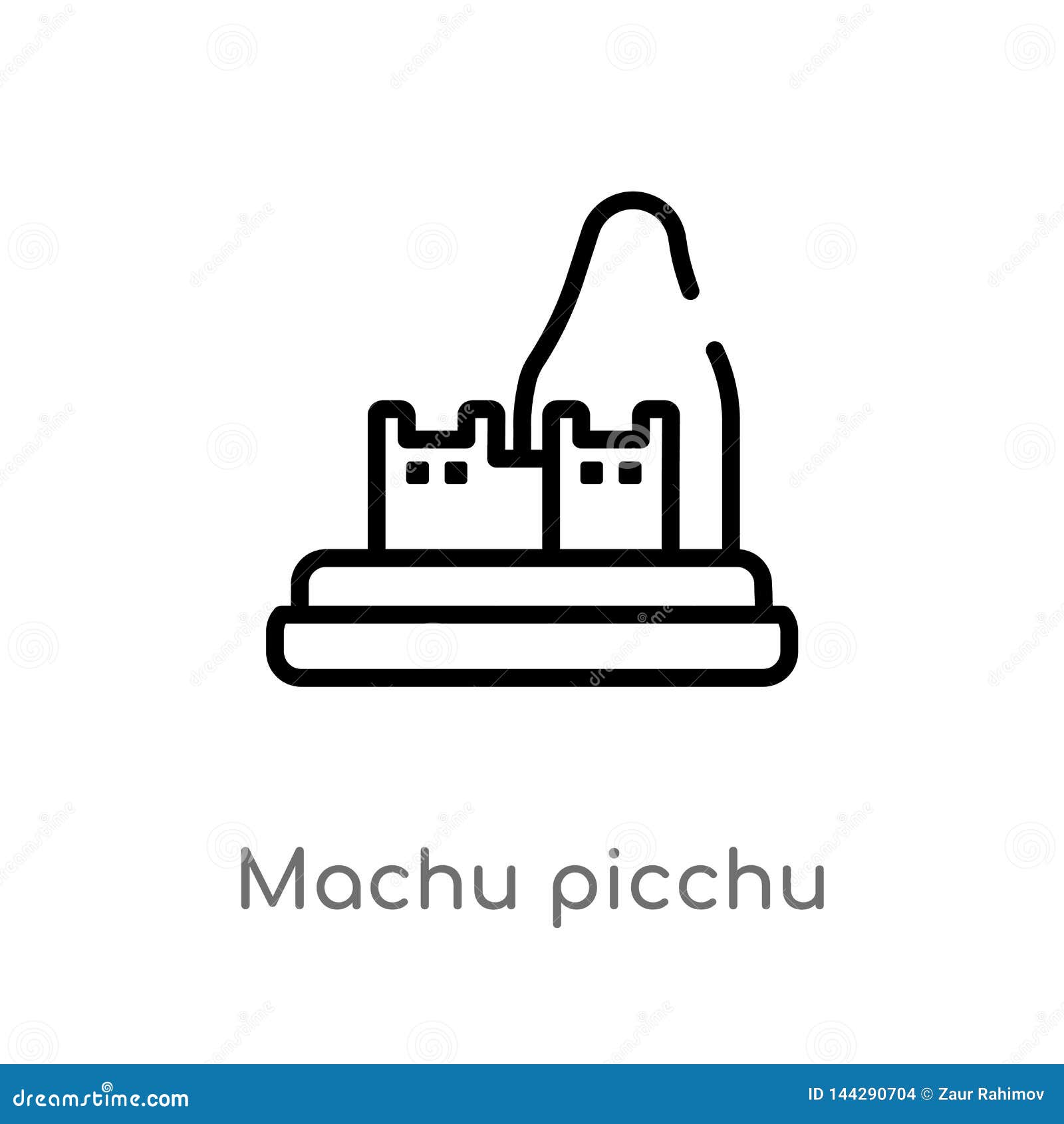 Outline Machu Picchu Vector Icon. Isolated Black Simple Line Element ...