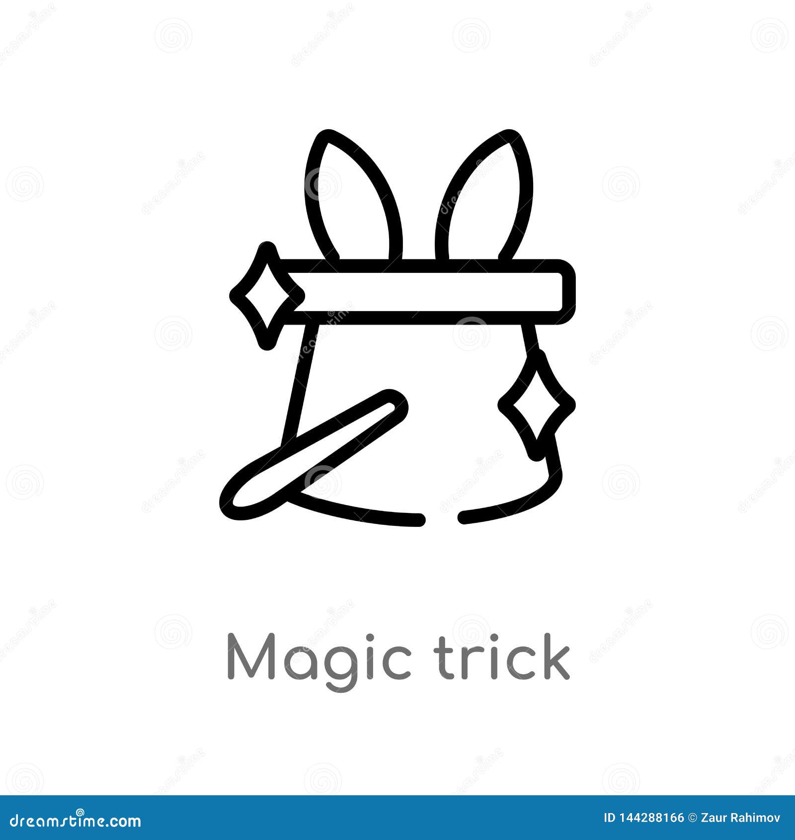 Outline Magic Trick Vector Icon. Isolated Black Simple Line Element ...