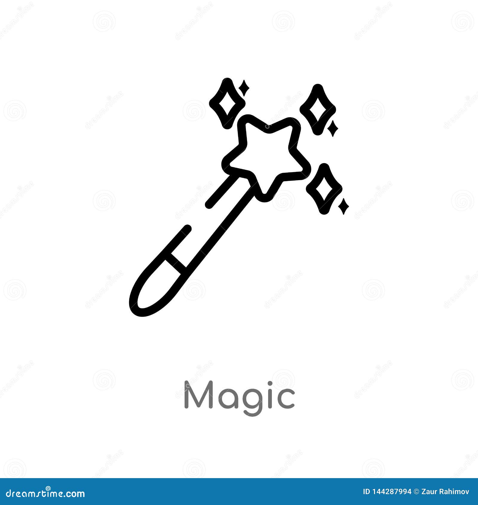 Outline Magic Vector Icon. Isolated Black Simple Line Element ...