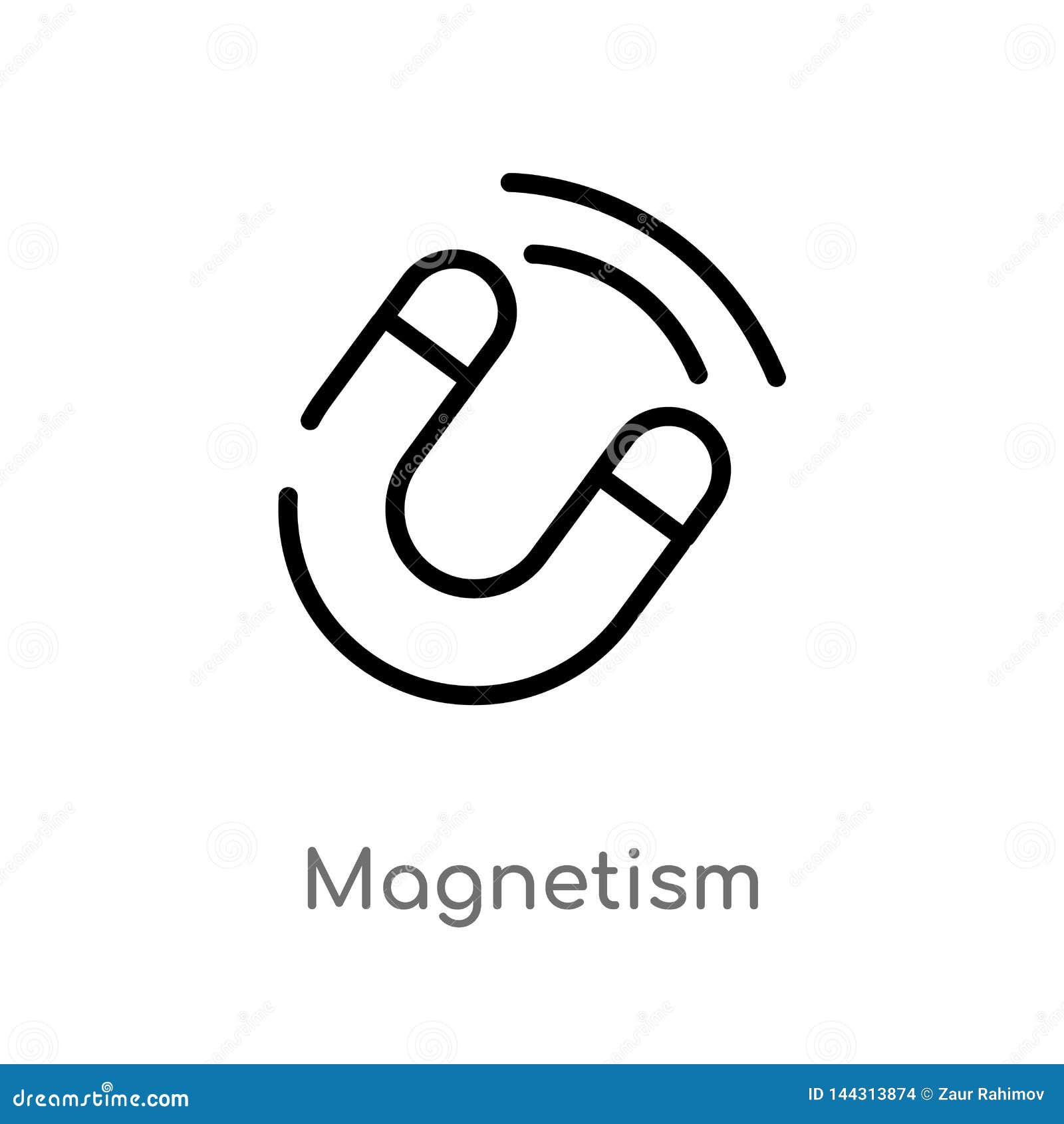 Outline Magnetism Vector Icon. Isolated Black Simple Line Element ...