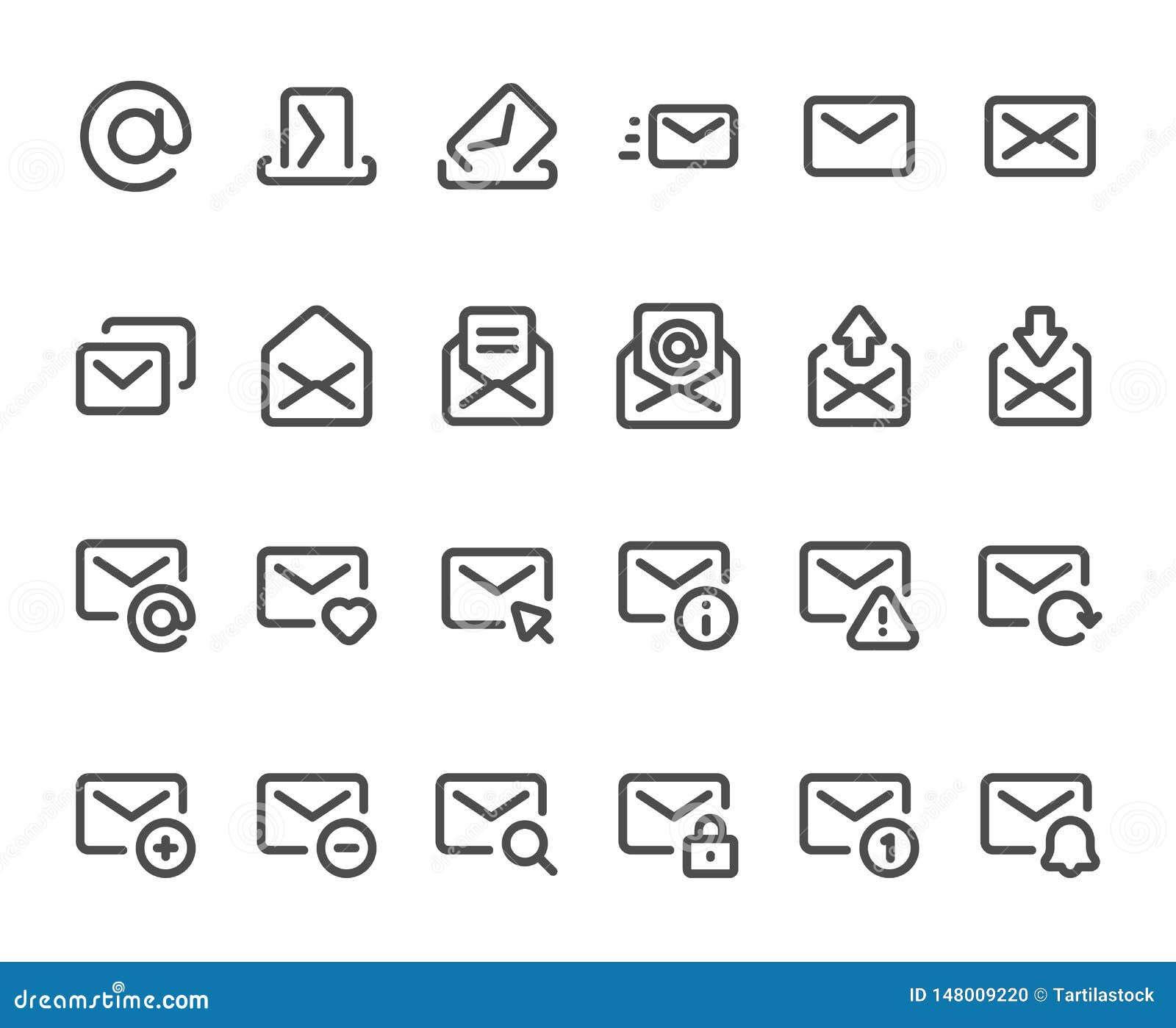 Outline Mail Envelope Icon. Closed Mail Envelope Icon With Number Seven ...