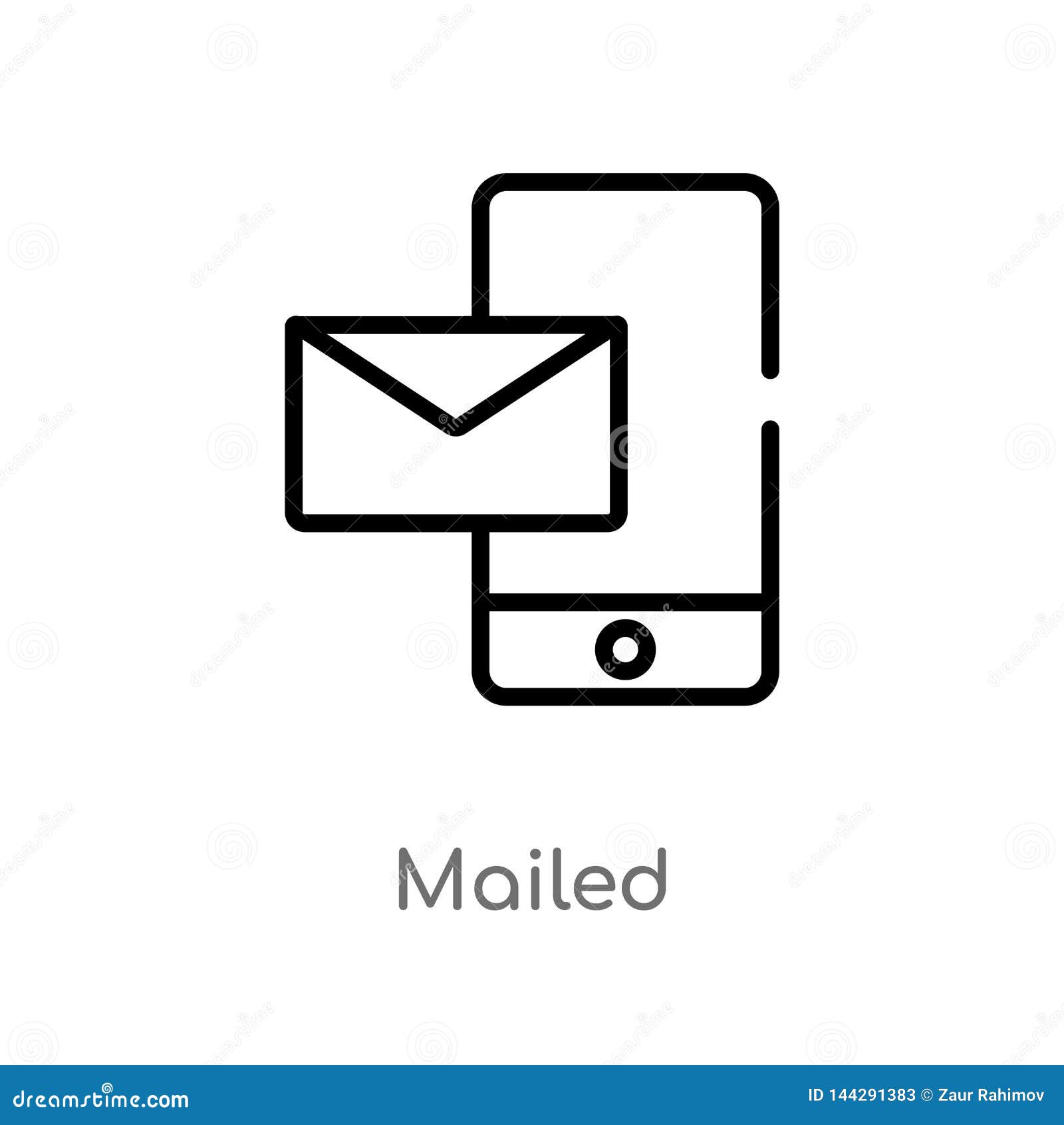 Outline Mailed Vector Icon. Isolated Black Simple Line Element ...