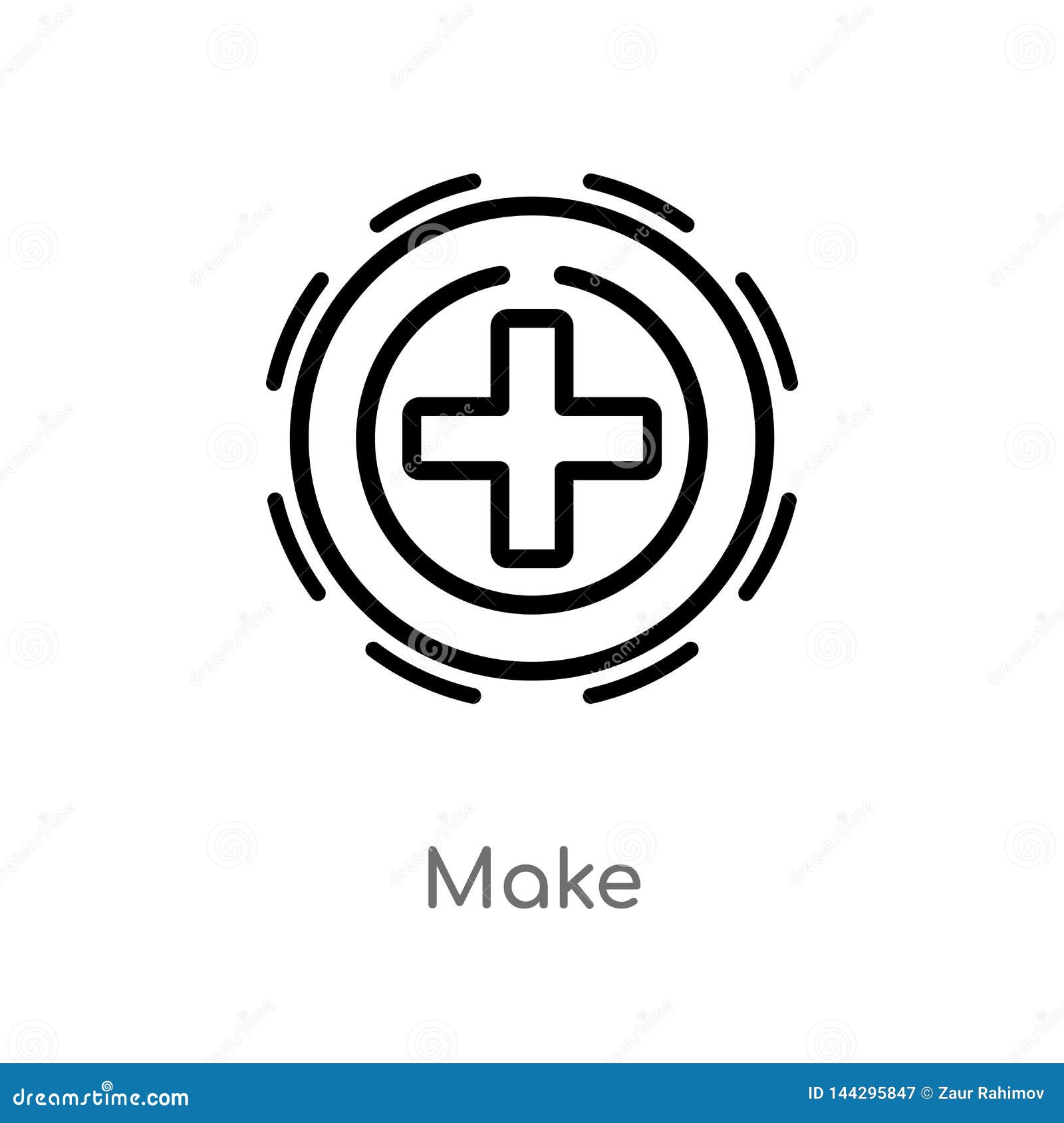 Outline Make Vector Icon. Isolated Black Simple Line Element ...