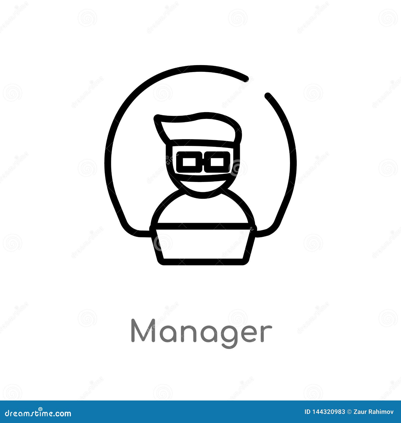 Outline Manager Vector Icon. Isolated Black Simple Line Element ...