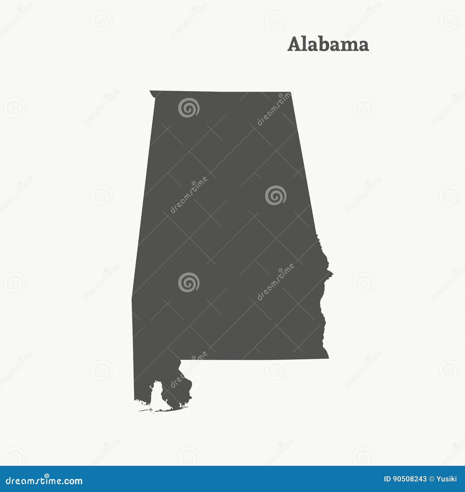 Outline Map of Alabama. Vector Illustration. Stock Vector ...