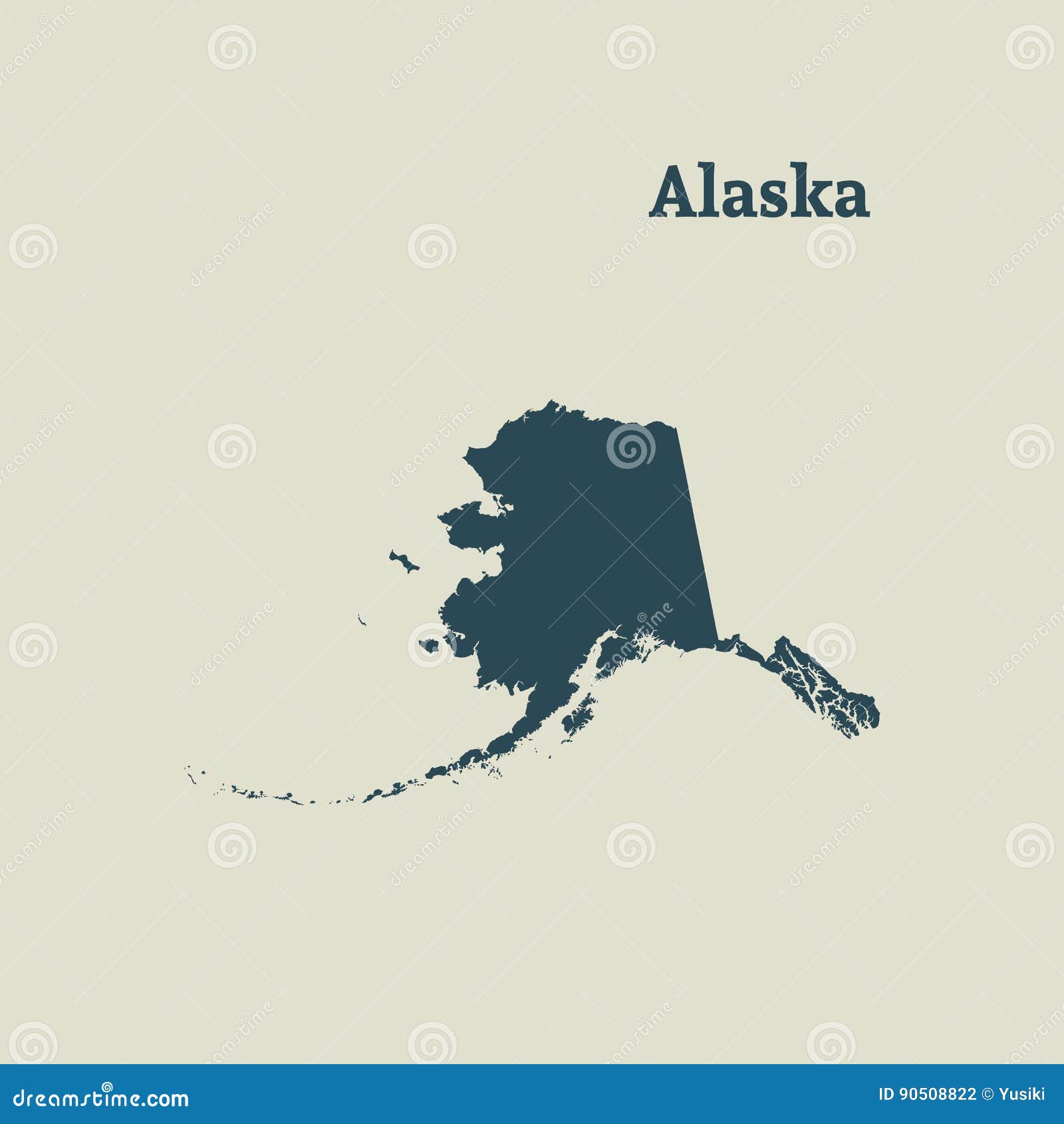 Outline Map of Alaska. Illustration. Stock Illustration - Illustration ...