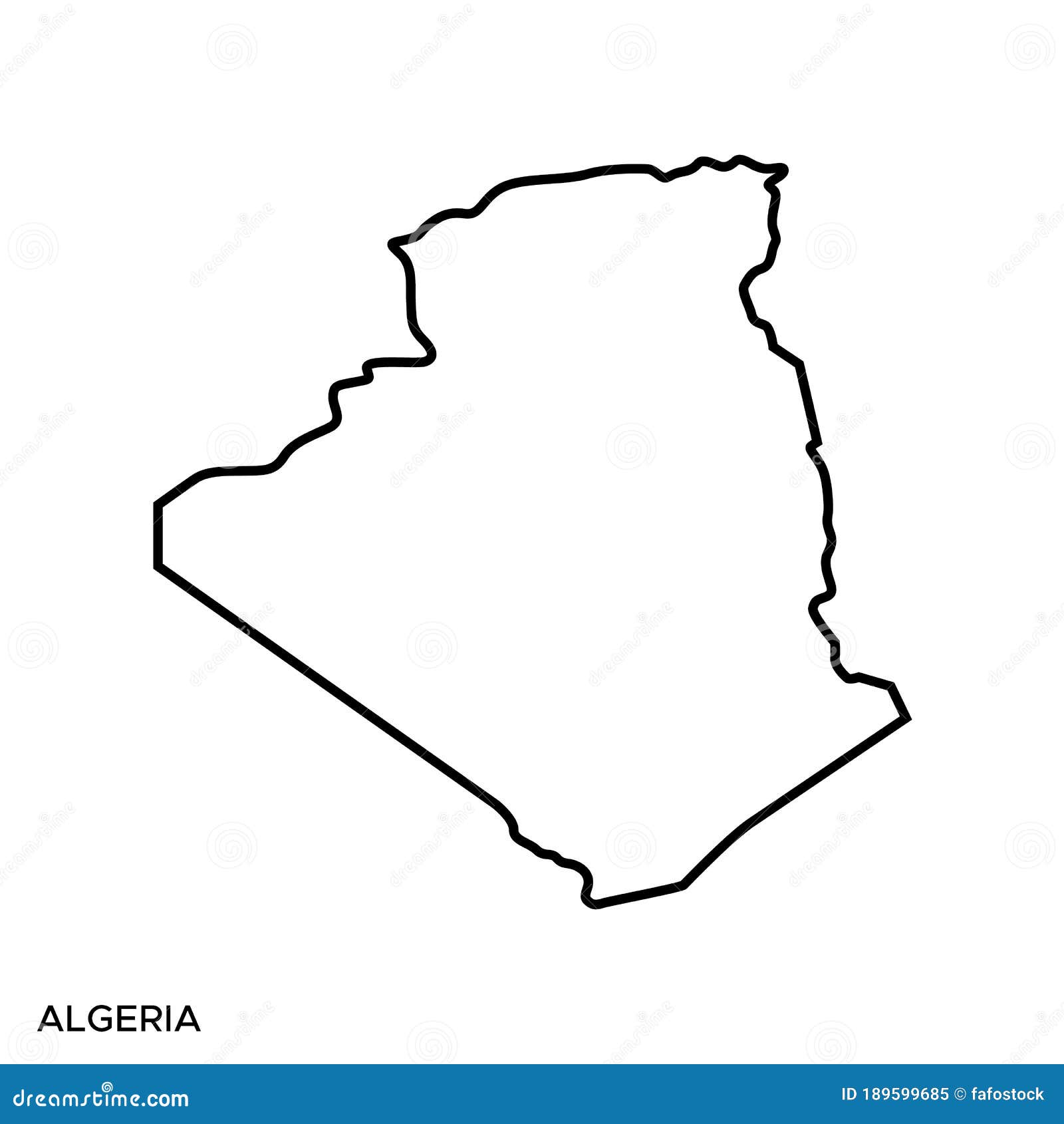 Outline Map of Algeria Vector Design Template. Editable Stroke Stock ...