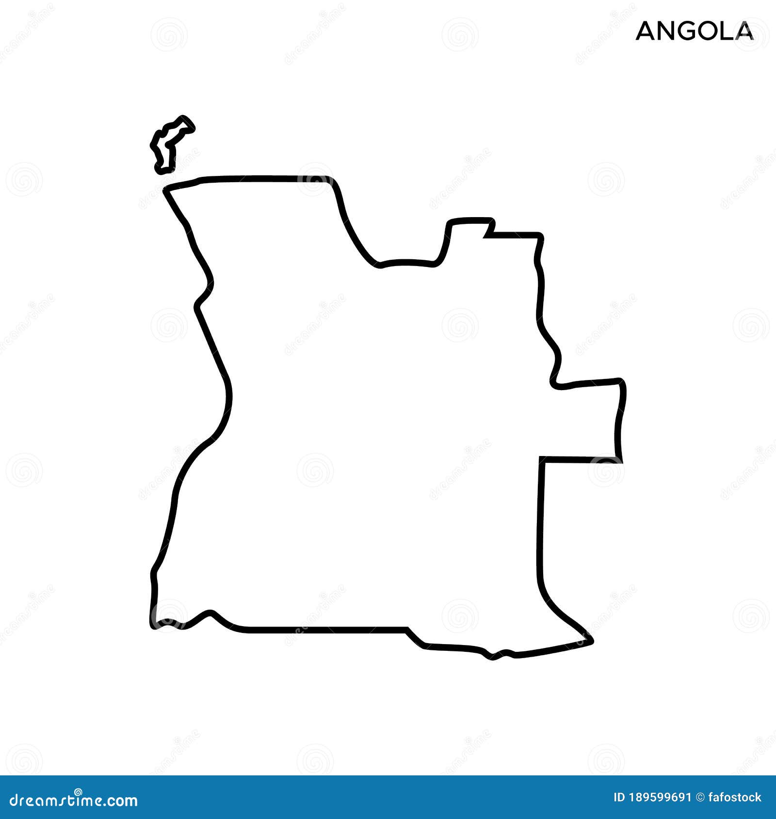 Outline Map of Angola Vector Design Template. Editable Stroke Stock ...