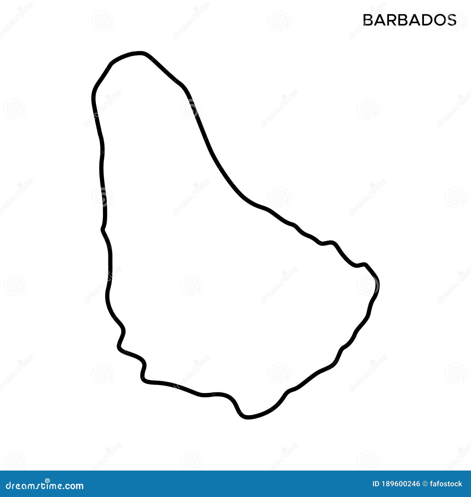 Outline Map of Barbados Vector Design Template. Editable Stroke Stock ...