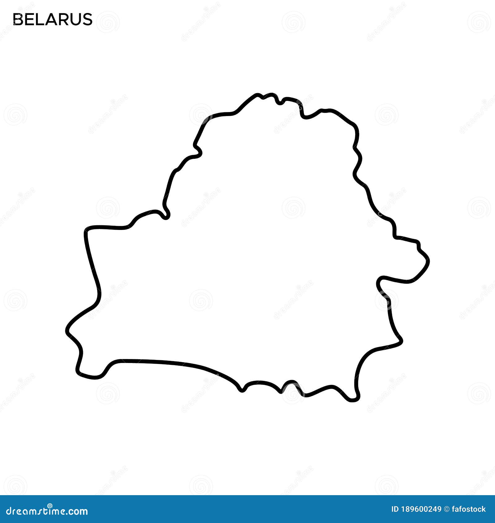 Outline Map of Belarus Vector Design Template. Editable Stroke Stock ...