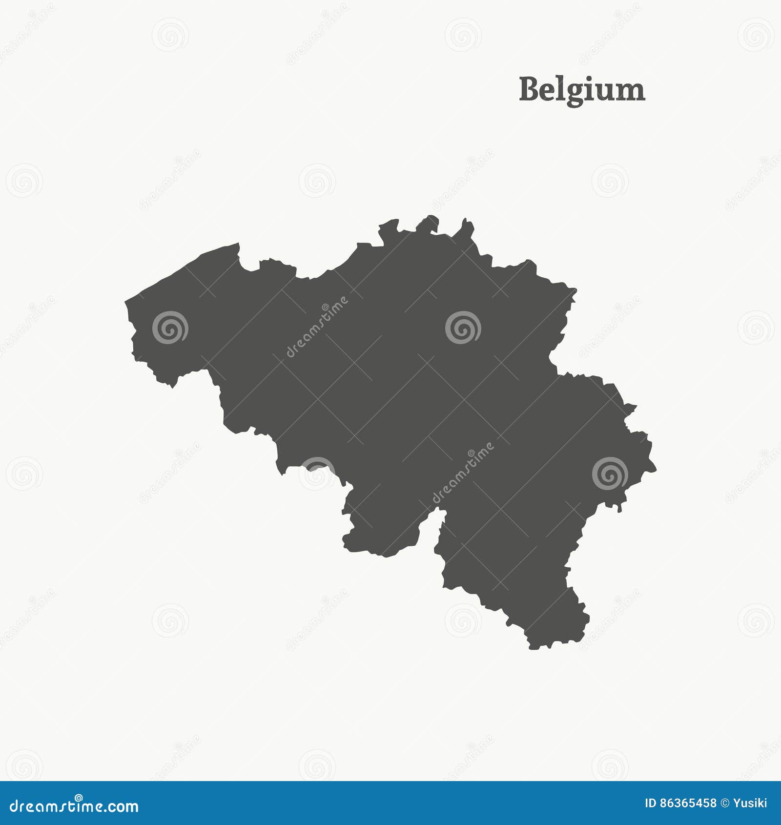 Outline Map of Belgium. Illustration. Stock Illustration - Illustration ...