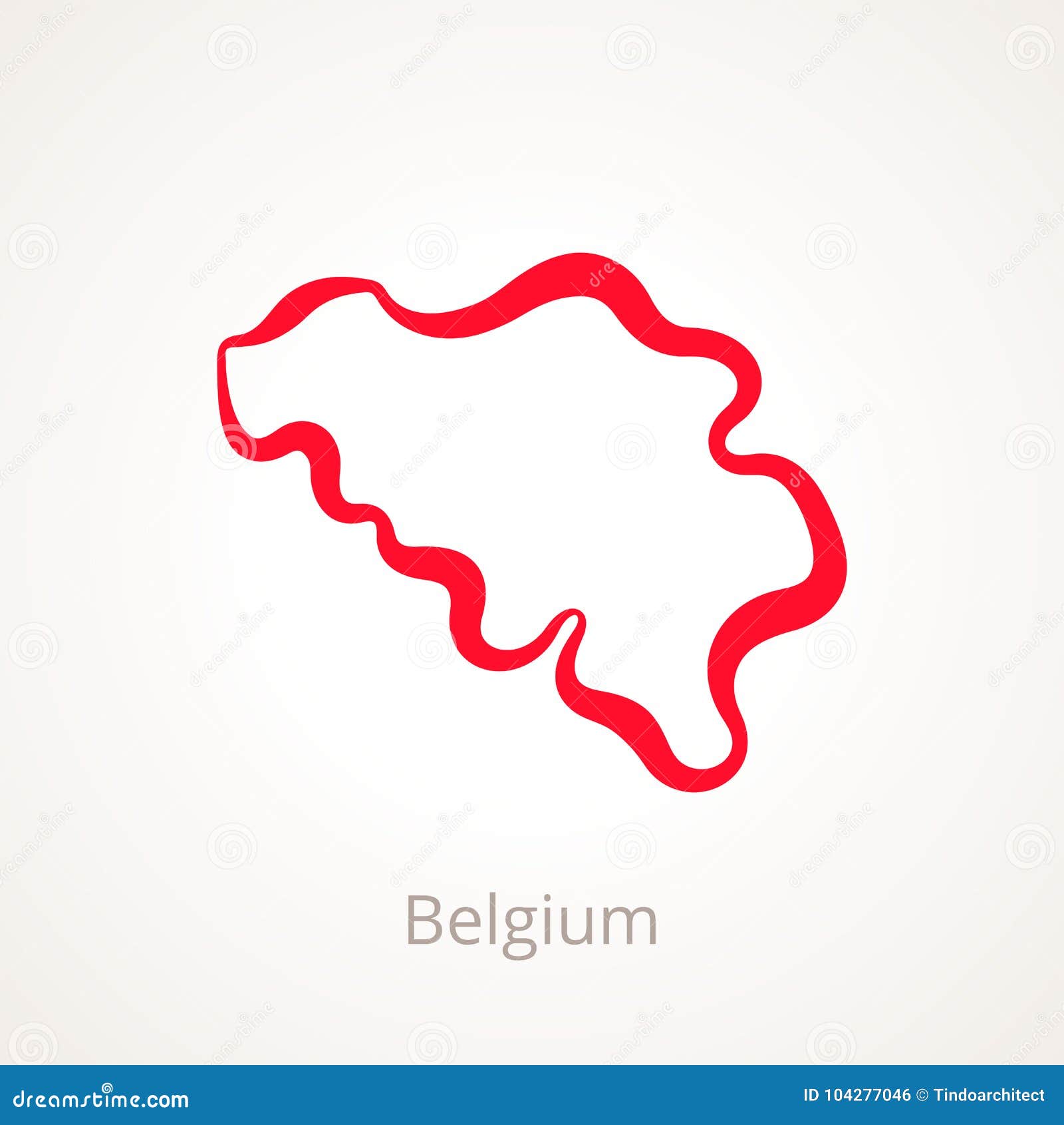 Belgium - Outline Map stock vector. Illustration of simple - 104277046