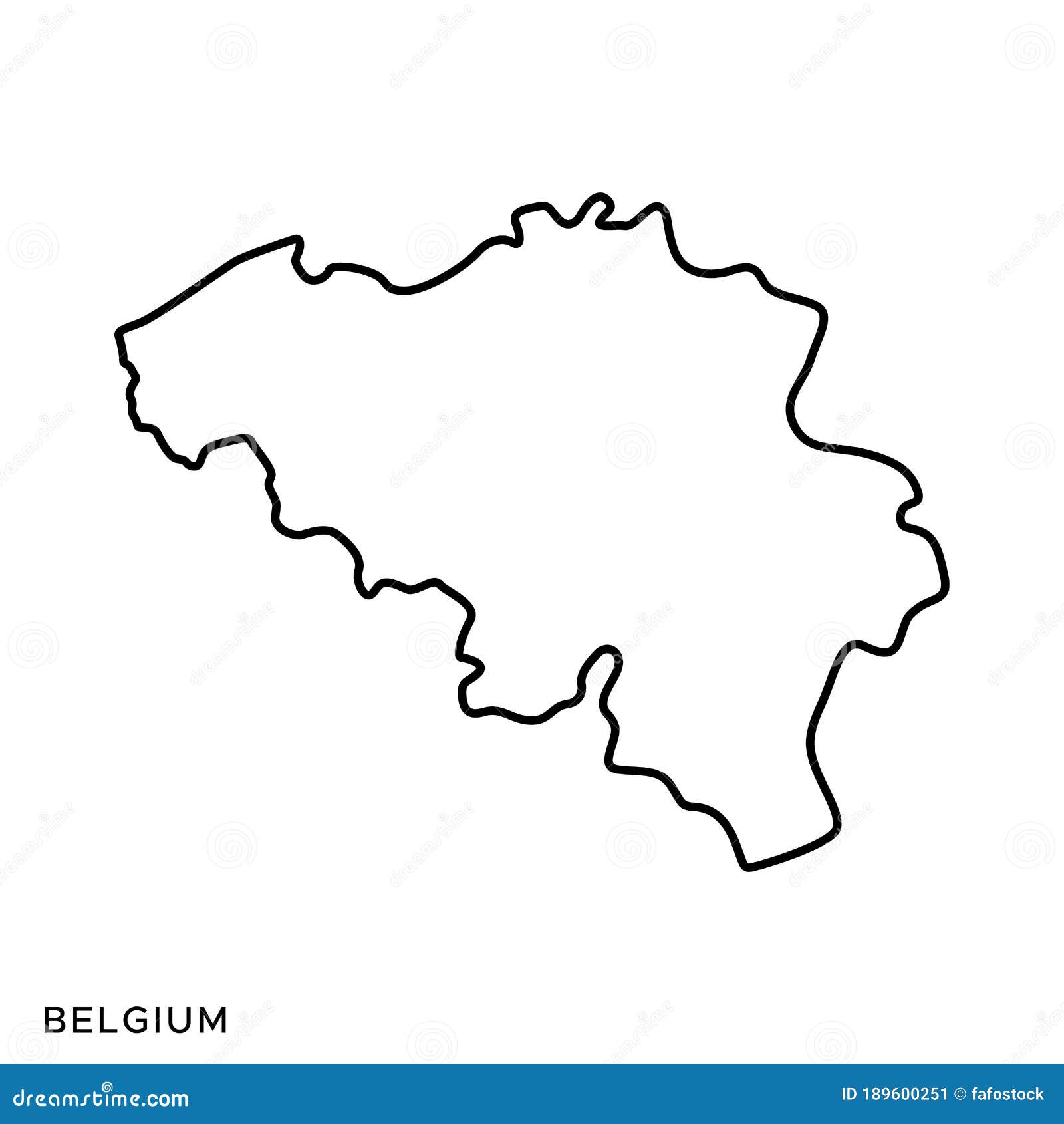 Outline Map of Belgium Vector Design Template. Editable Stroke Stock ...
