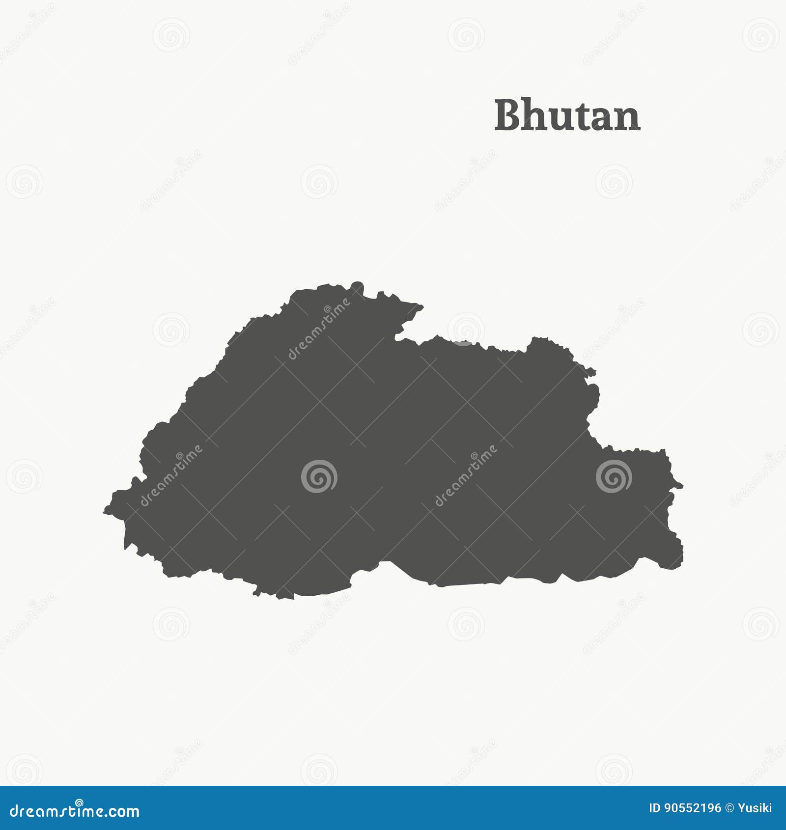 Outline Map Of Bhutan Vector Design Template. Editable Stroke ...