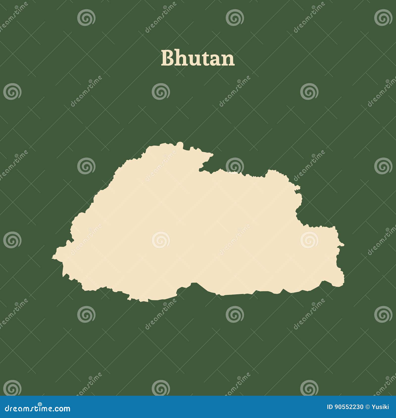 Outline Map of Bhutan. Illustration. Stock Illustration - Illustration ...
