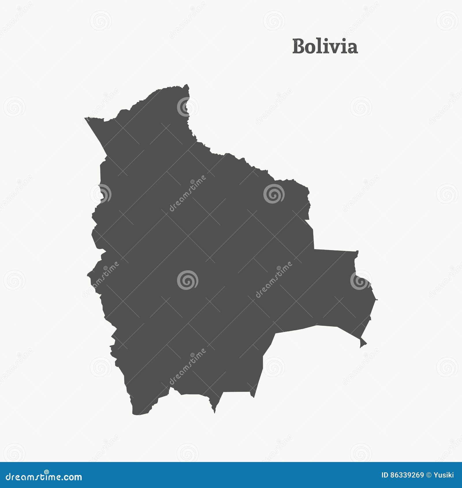 Outline Map of Bolivia. Illustration. Stock Illustration - Illustration ...