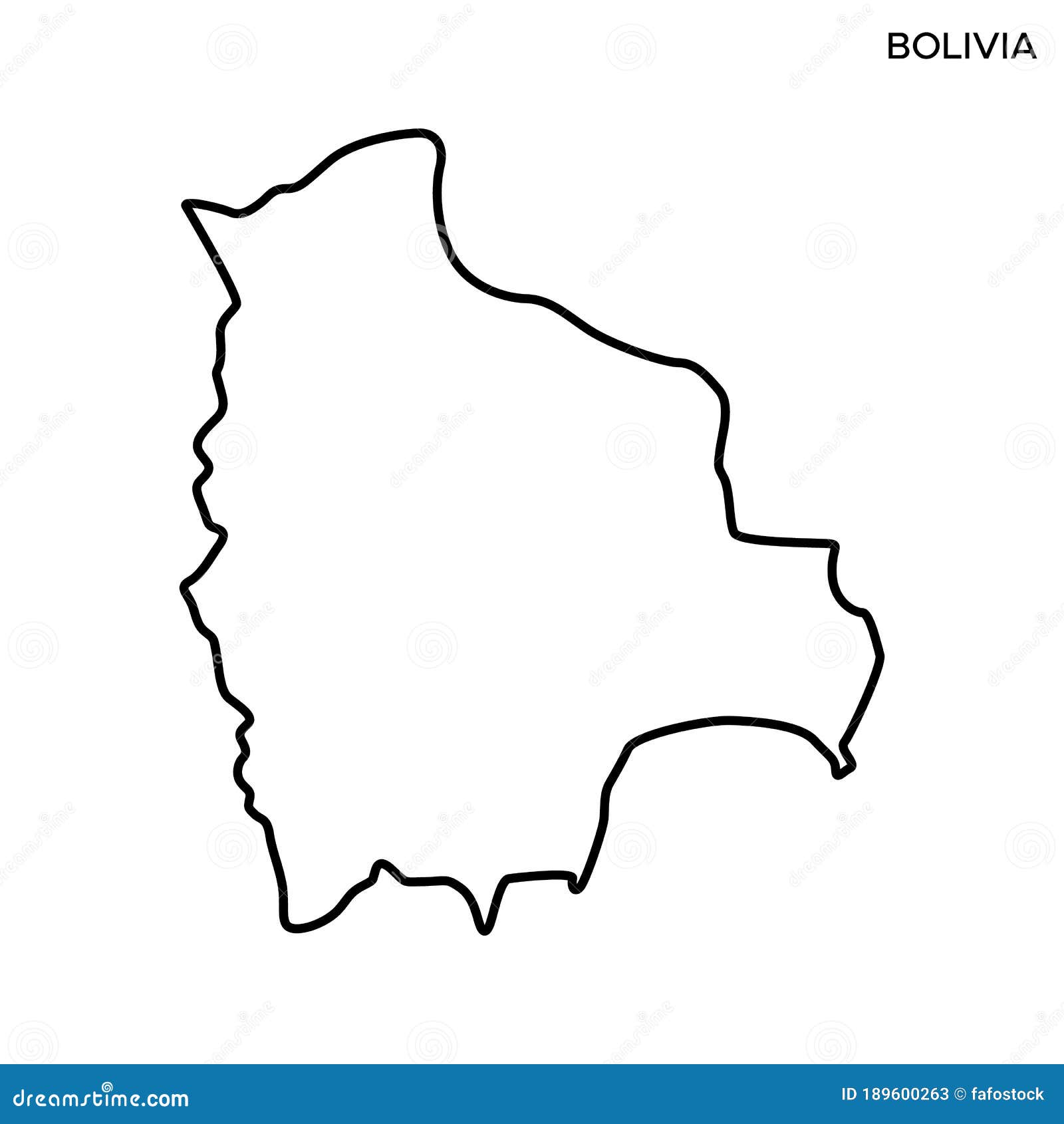Bolivia Vector Map Isolated On White Background. High-Detailed Black ...