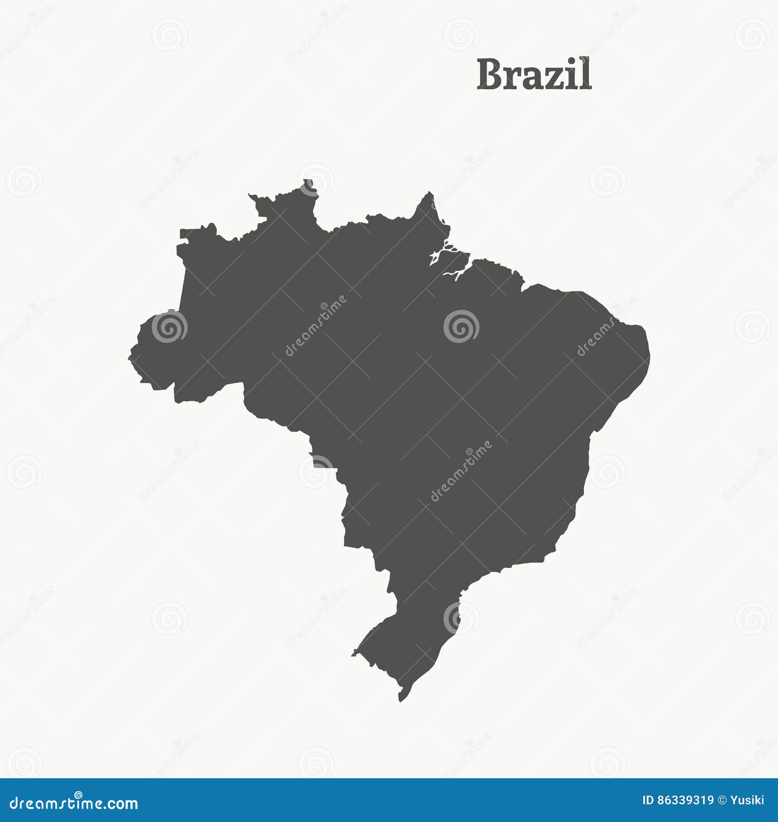 Outline Map of Brazil. Illustration. Stock Illustration - Illustration ...
