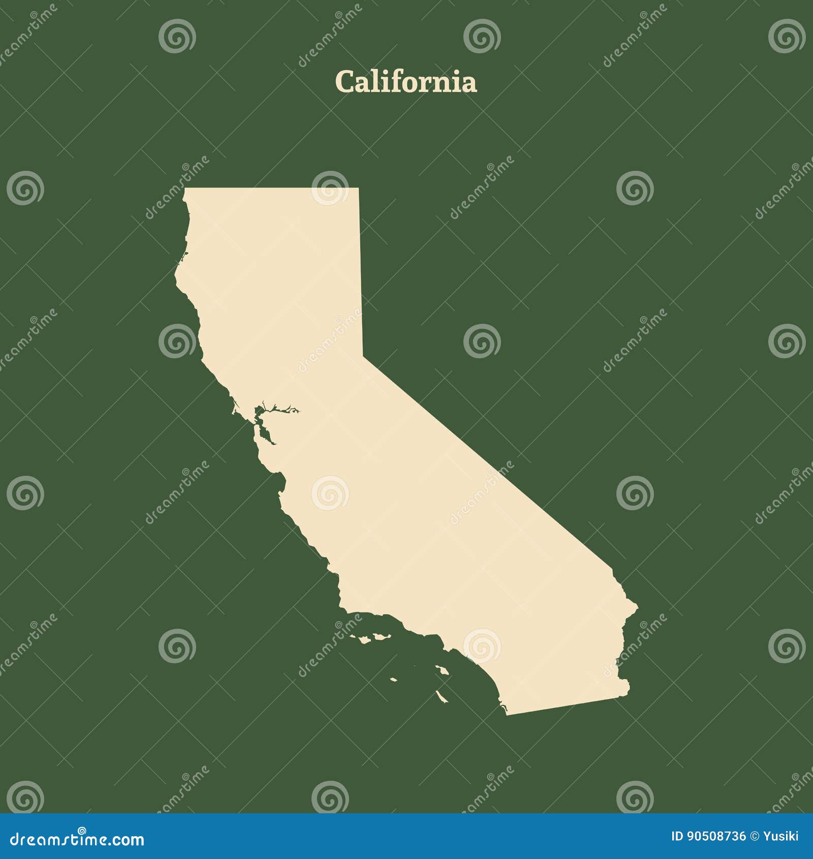 Outline Map of California. Illustration. Stock Illustration ...
