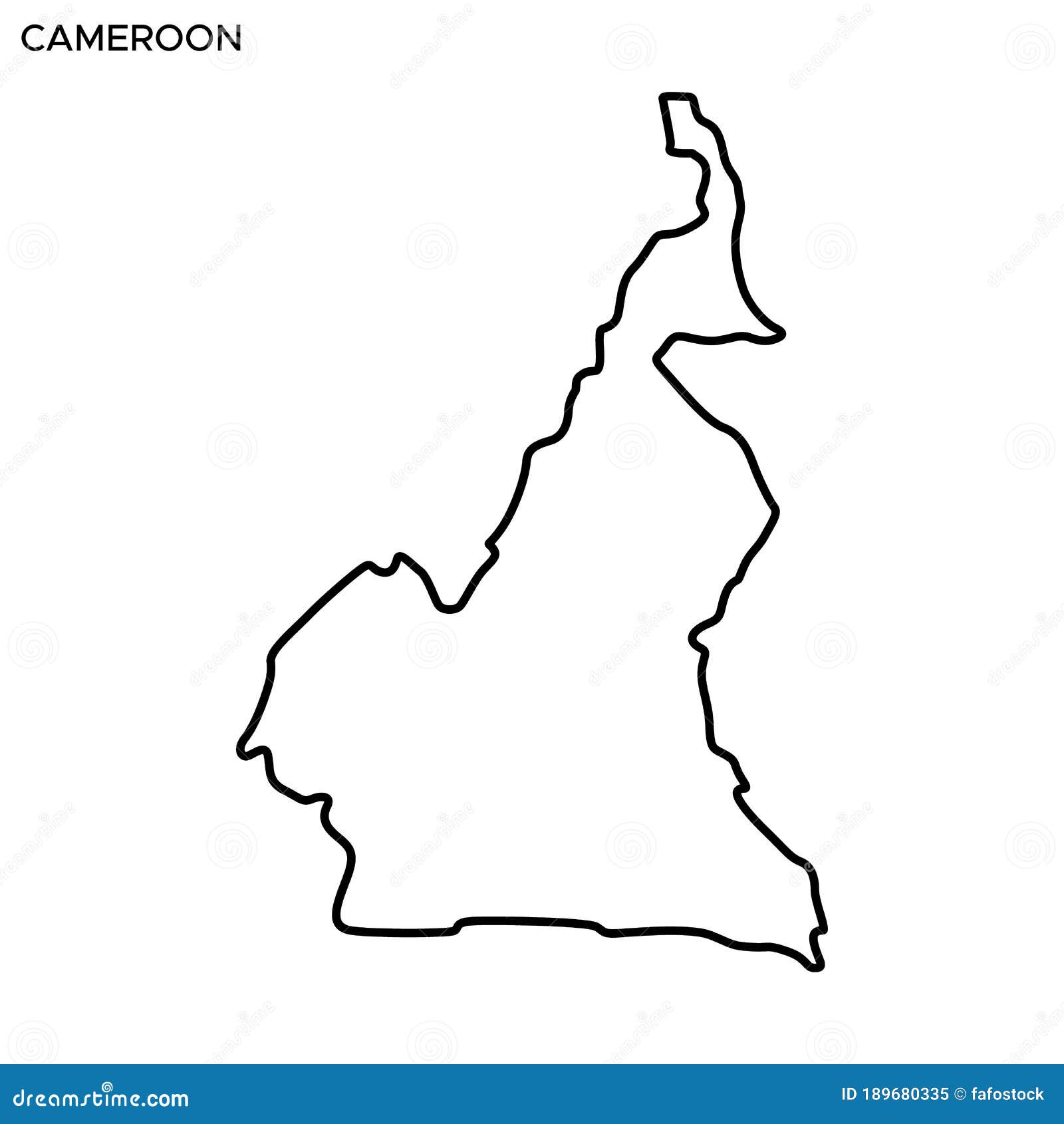 Outline Map of Cameroon Vector Design Template. Editable Stroke Stock ...