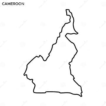 Outline Map of Cameroon Vector Design Template. Editable Stroke Stock ...