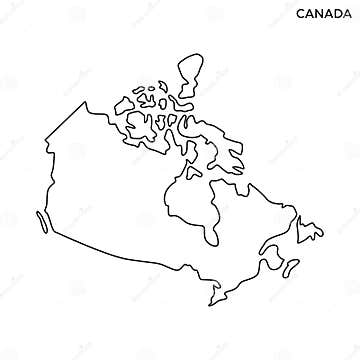 Outline Map of Canada Vector Design Template. Editable Stroke Stock ...