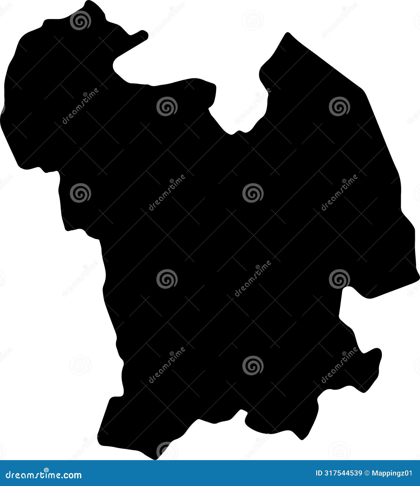 Central Kenya Silhouette Map with Transparent Background Stock Vector ...