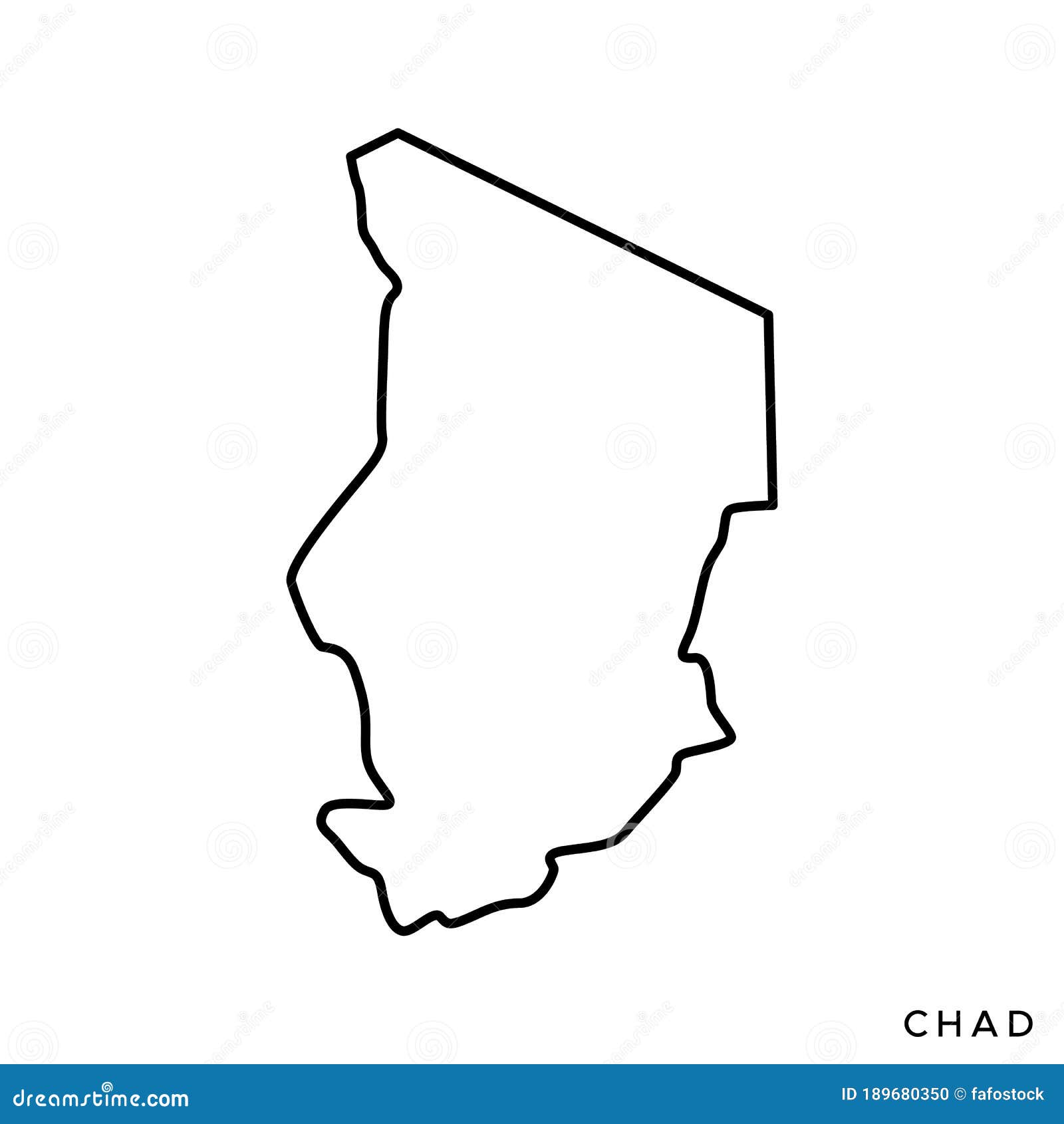 Outline Map of Chad Vector Design Template. Editable Stroke Stock ...
