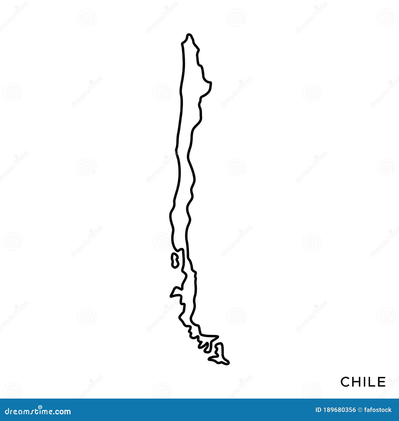 Outline Map of Chile Vector Design Template. Editable Stroke Stock ...