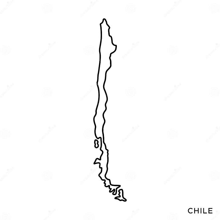 Outline Map of Chile Vector Design Template. Editable Stroke Stock ...