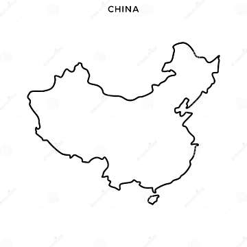 Outline Map of China Vector Design Template. Editable Stroke Stock ...
