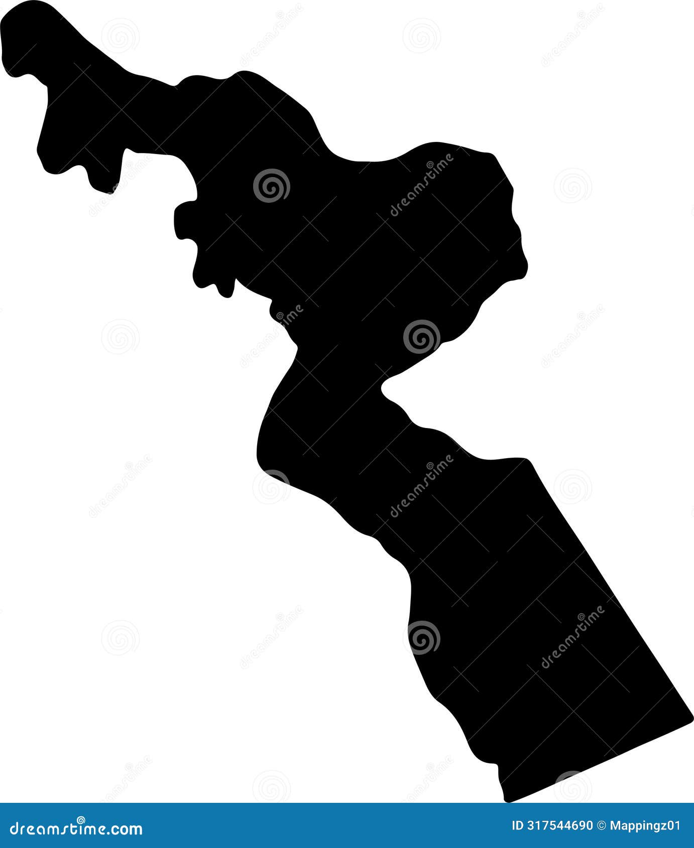 Chitipa Malawi Silhouette Map with Transparent Background Stock Vector ...