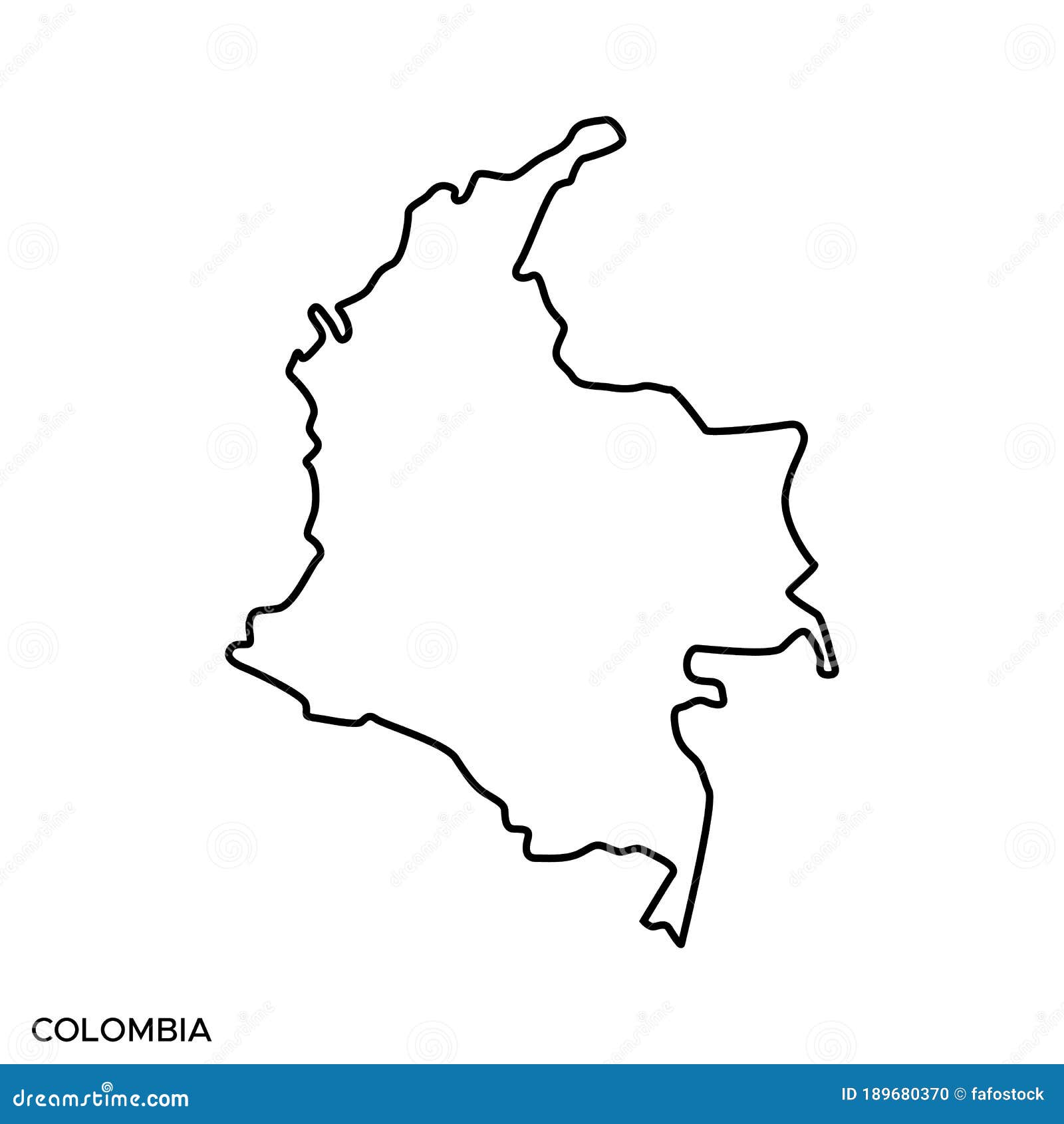 Outline Map of Colombia Vector Design Template. Editable Stroke Stock ...