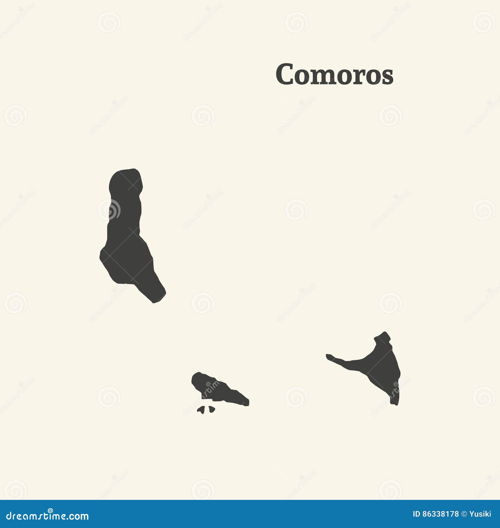Comoros Map In 3D. 3d Map With Borders Of Regions. Royalty-Free Cartoon ...