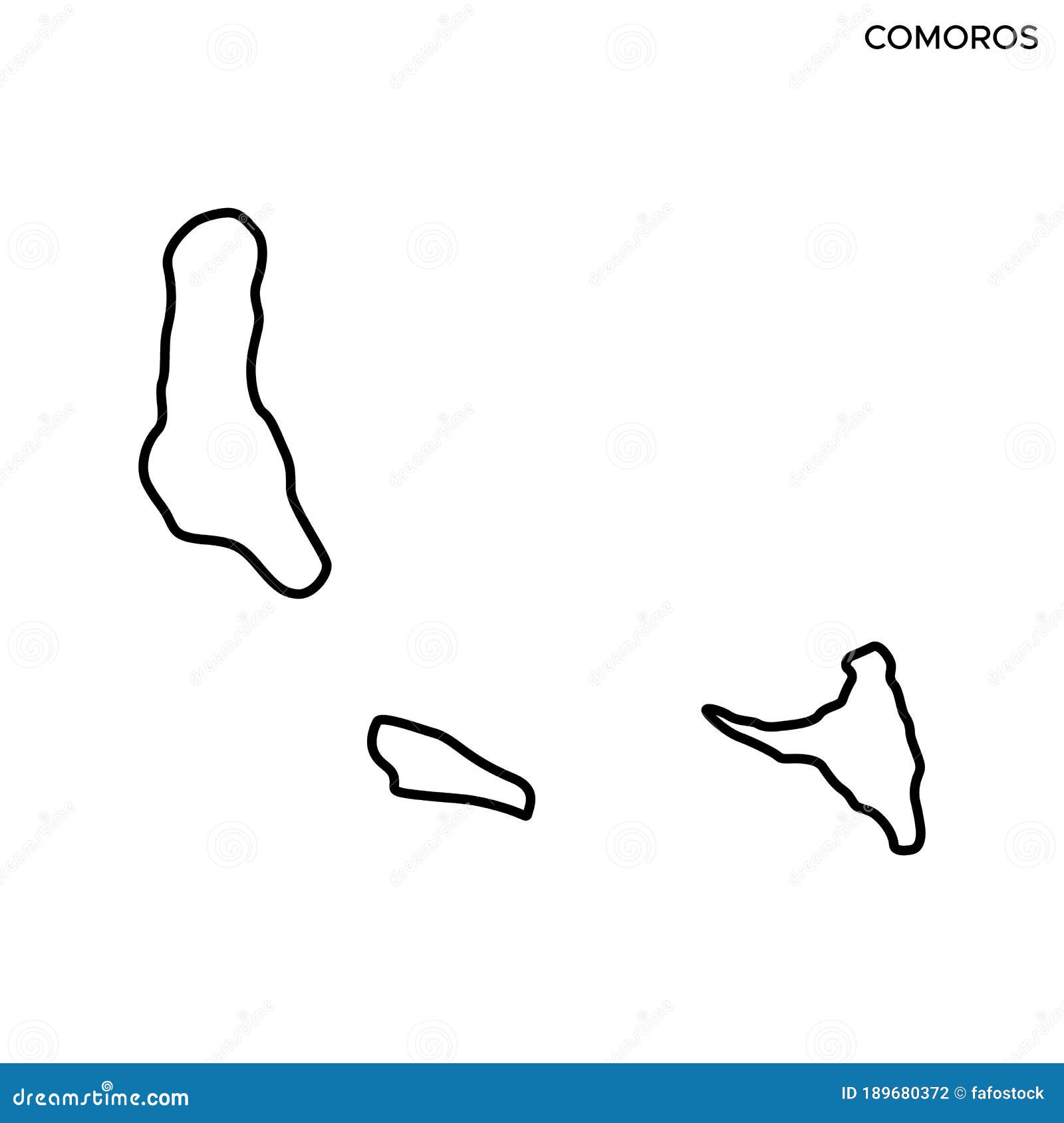 Outline Map of Comoros Vector Design Template. Editable Stroke Stock ...