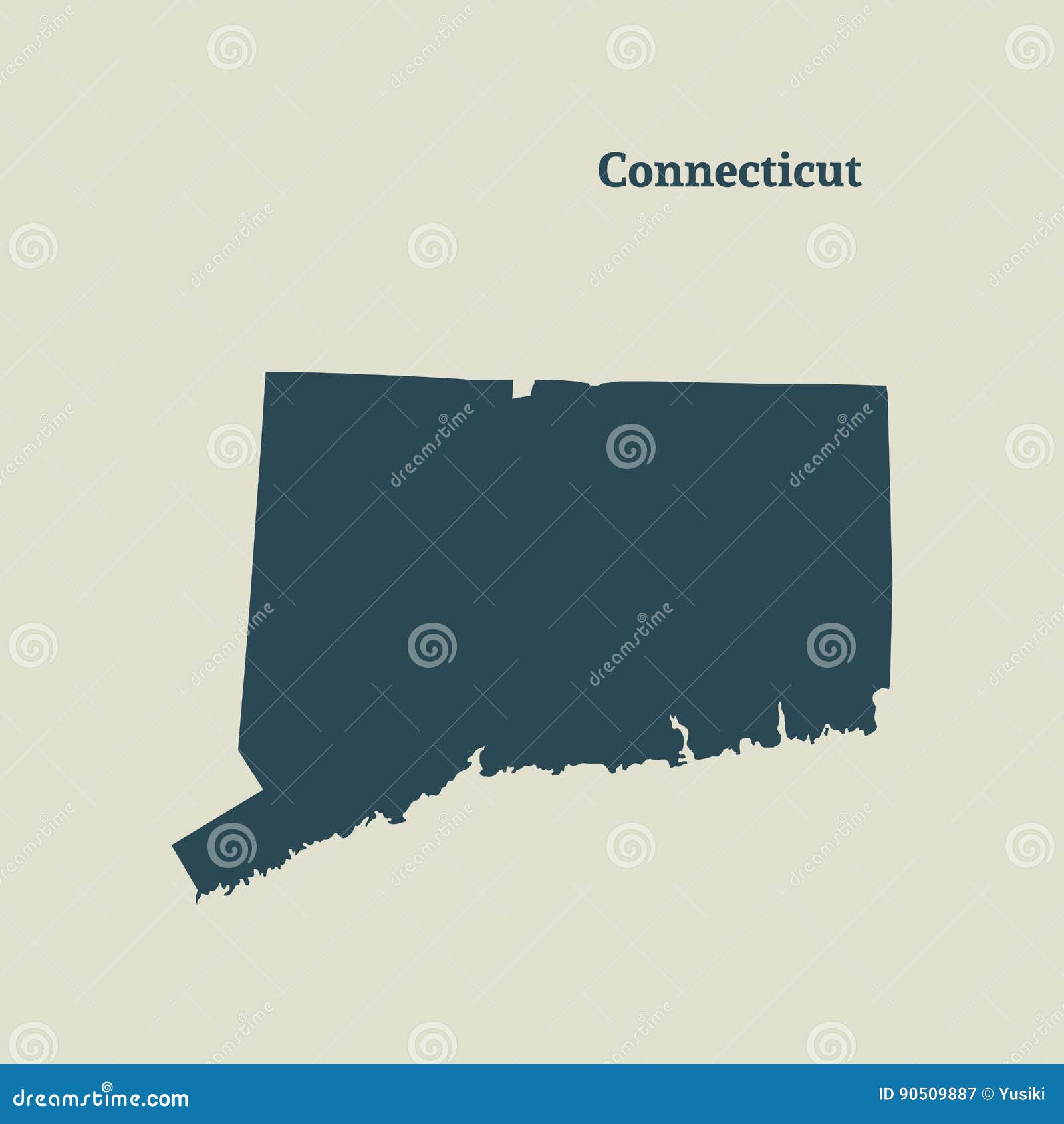 Outline Map of Connecticut. Illustration. Stock Illustration ...